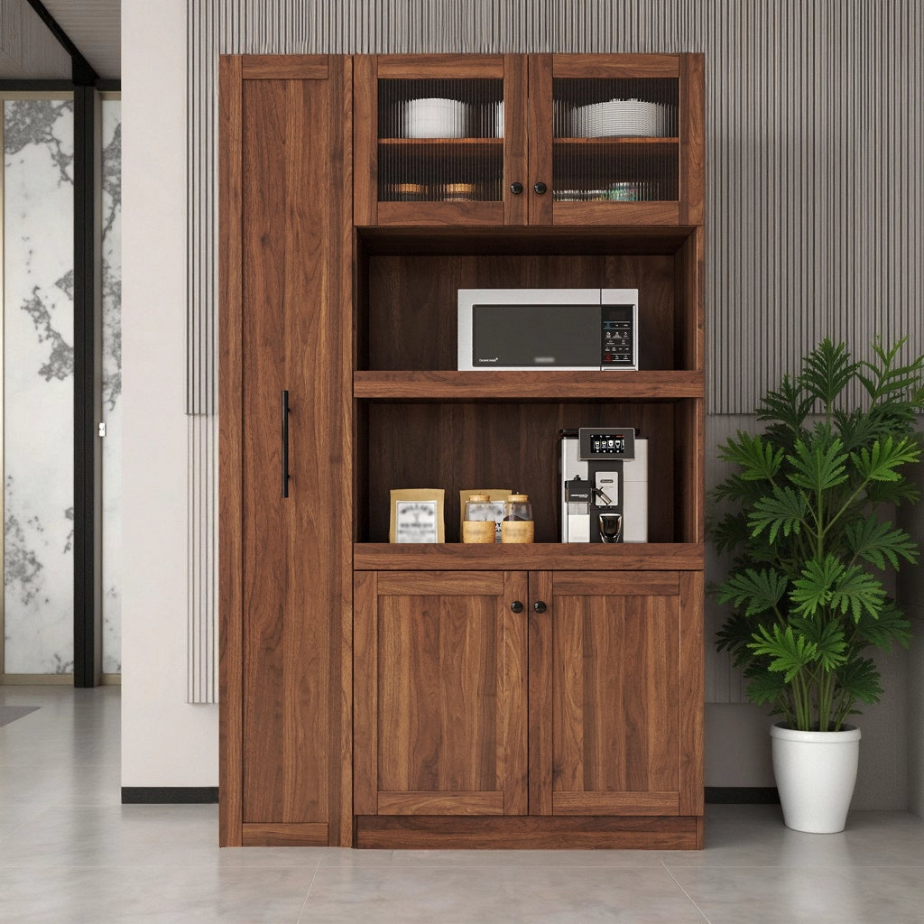 Millwood Pines Kitchen Pantry Cabinet with Expandable Pull - Out Multi ...