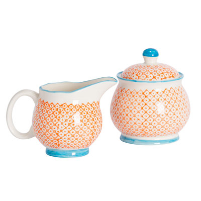 Nicola Spring - Hand-Printed Milk & Sugar - 300ml - Orange | Wayfair.co.uk