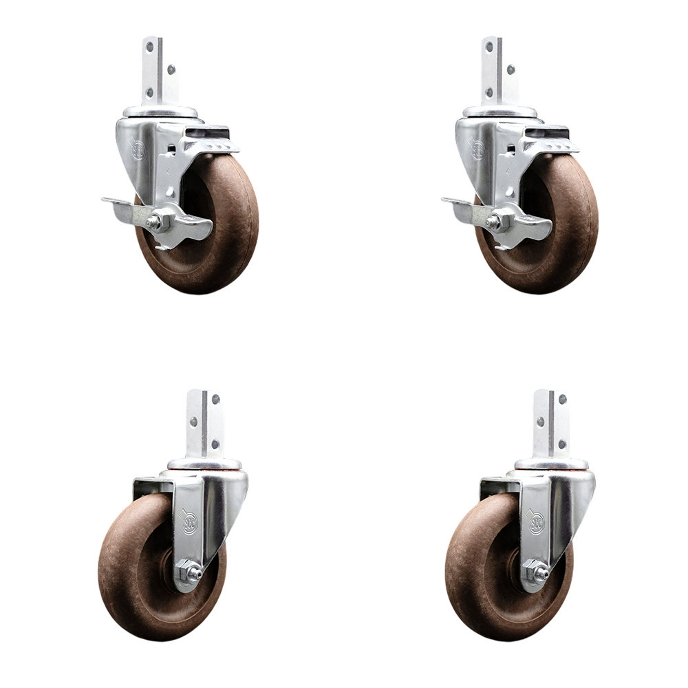 Service Caster High Temp Glass Filled Nylon Square Stem Caster Set 2 ...