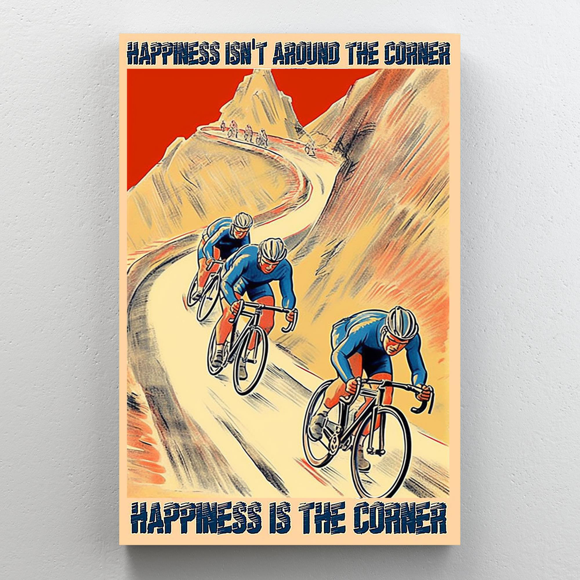 Trinx Edgehill Cycling Happiness Is The Corner On Canvas Graphic Art ...