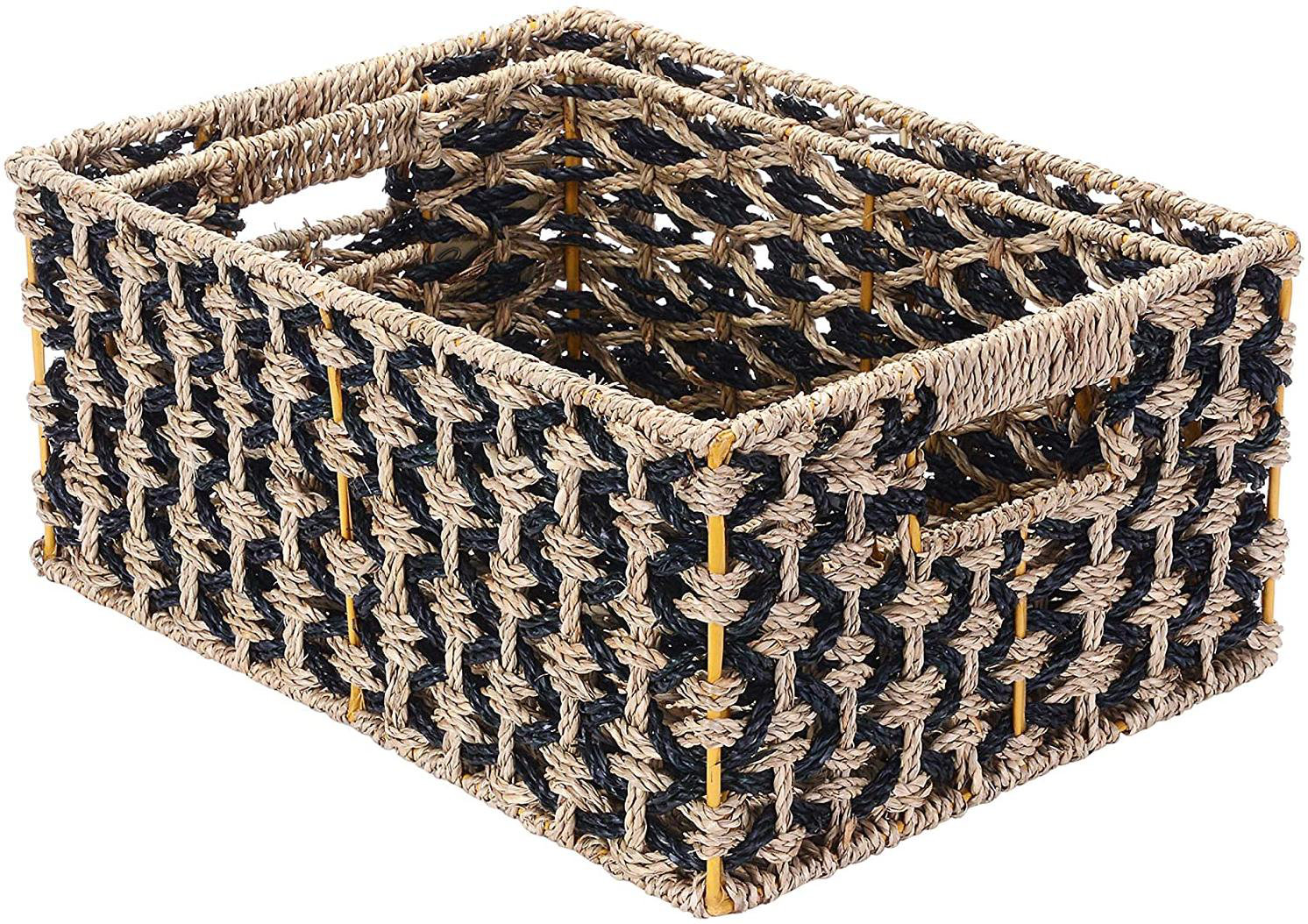 Dakota Fields Hand Weaved Nesting Rectangle 2 Piece Wicker Basket Set ...