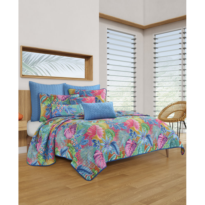 Five Queens Court Turquoise Microfiber 2 Piece Quilt Set - Wayfair Canada