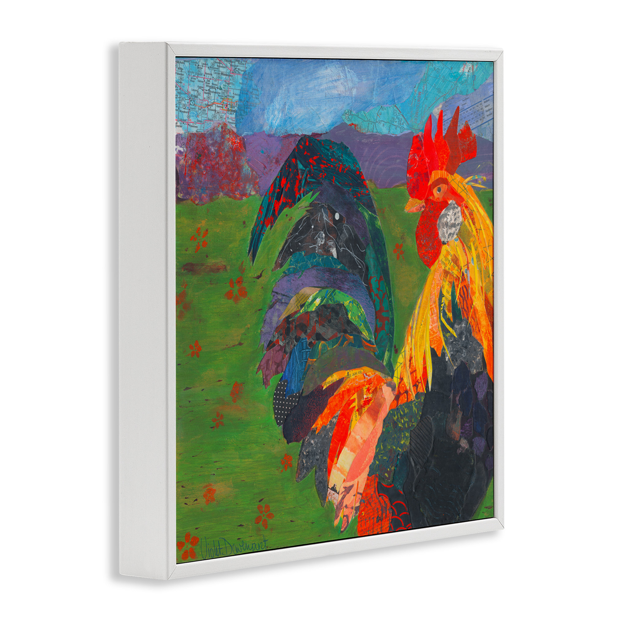 Stupell Industries Expressive Farm Rooster Framed Giclee Art by Violet ...