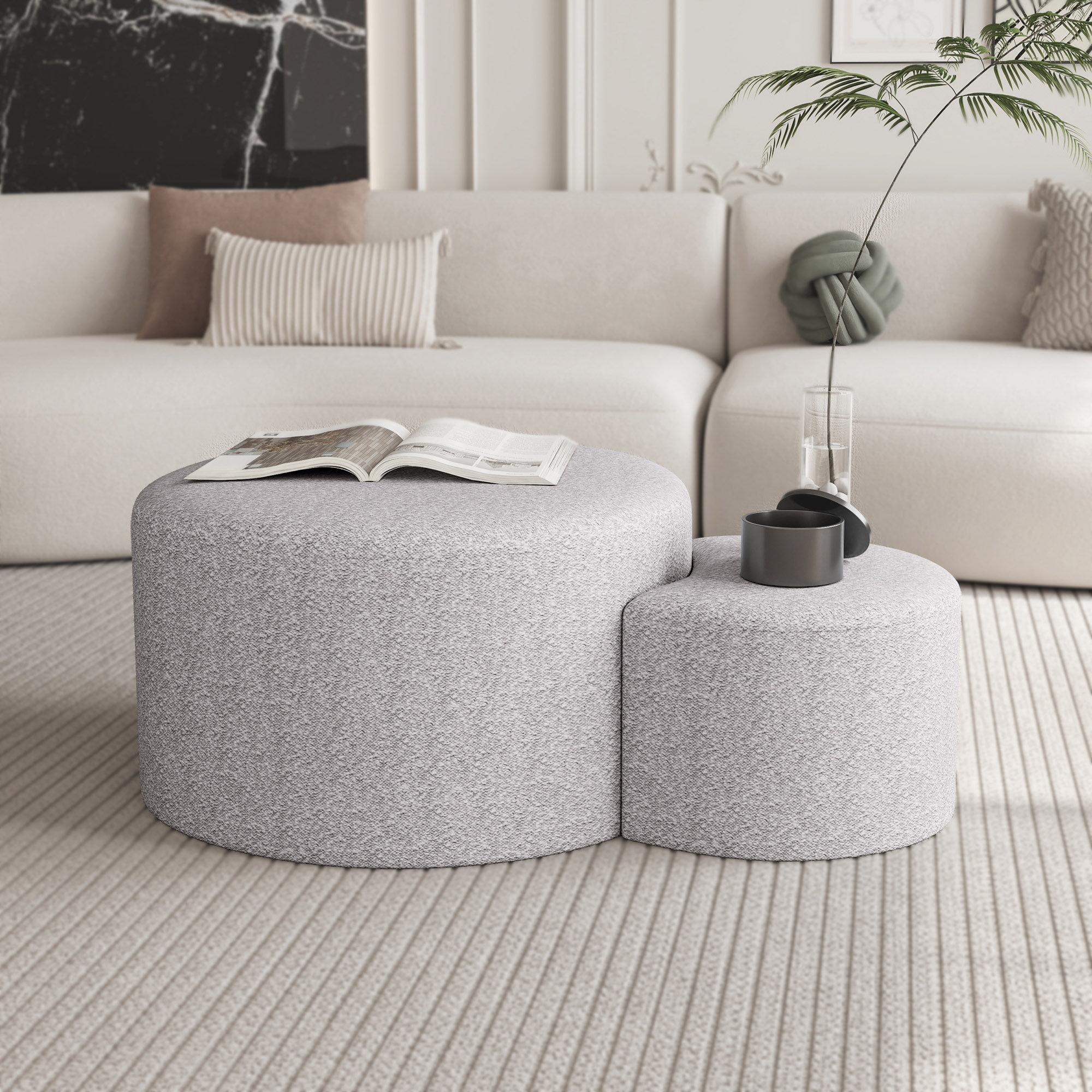 Wade Logan® Chenequa Upholstered Nesting Coffee Tables, Side Table ...