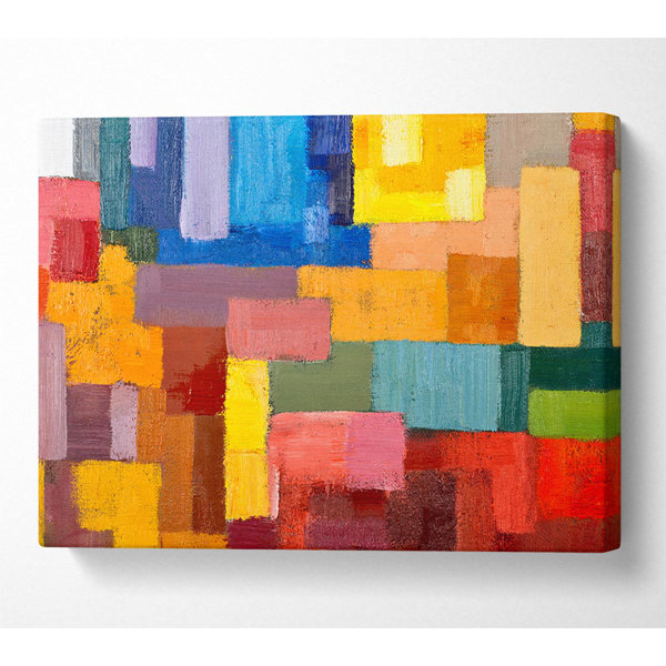 Metro Lane Patchwork Colours Mix - Wrapped Canvas Print | Wayfair.co.uk