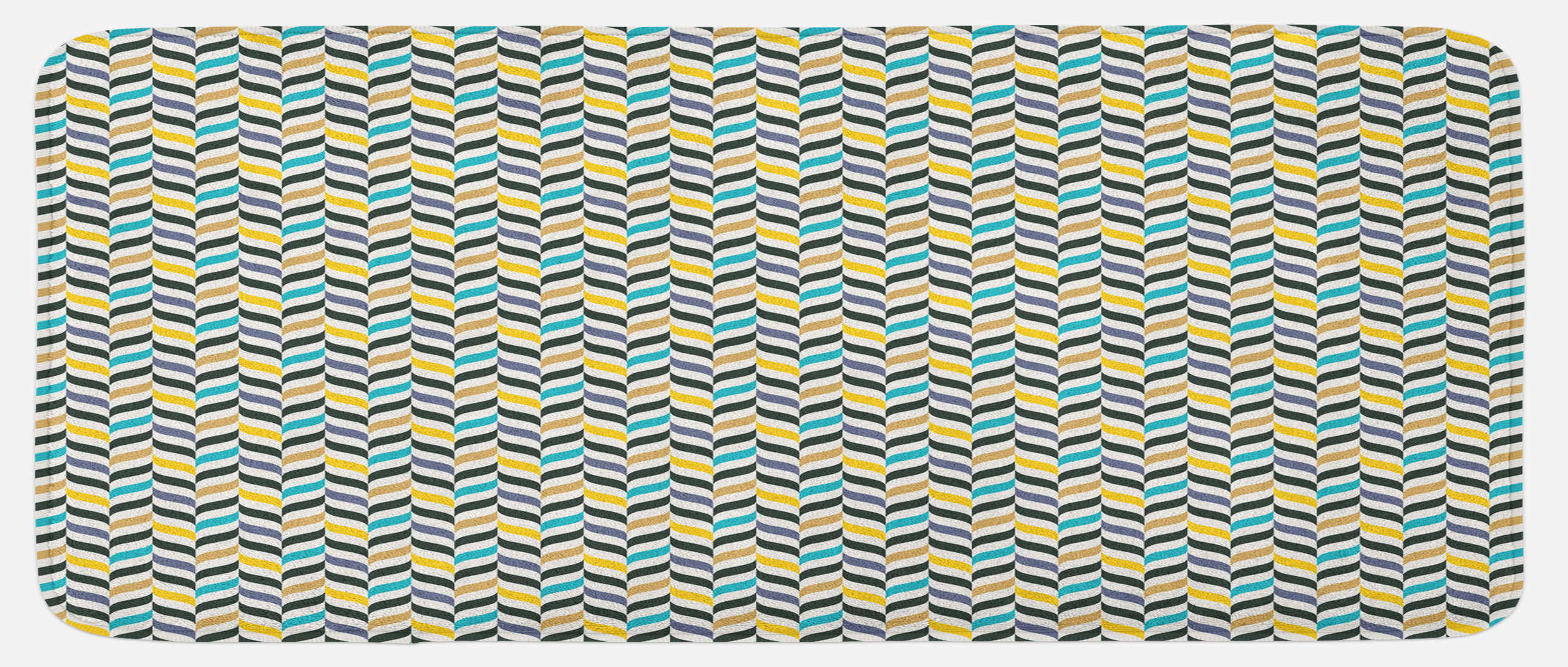 East Urban Home Curvy Zig Zag Lines In Vertical Direction Floral ...