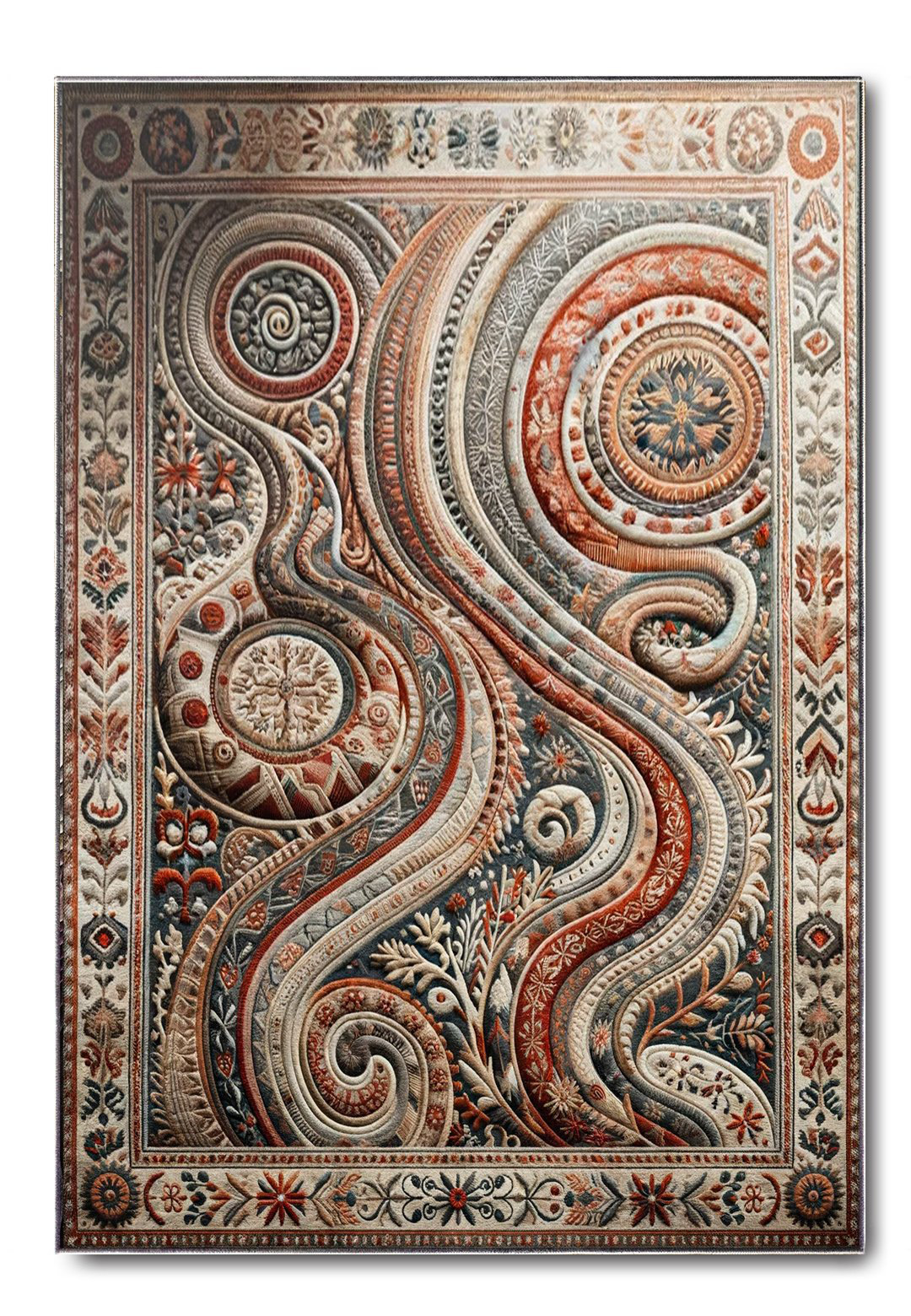 Rugpera Cehra Brown Moroccan Digital Print High Quality Cotton Chenille ...