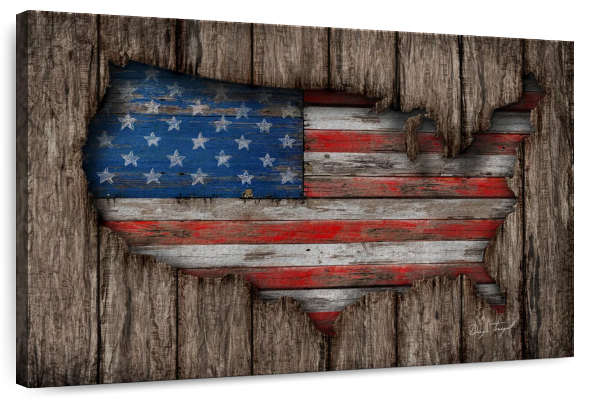 Ebern Designs Borges American Wood Flag - Wayfair Canada