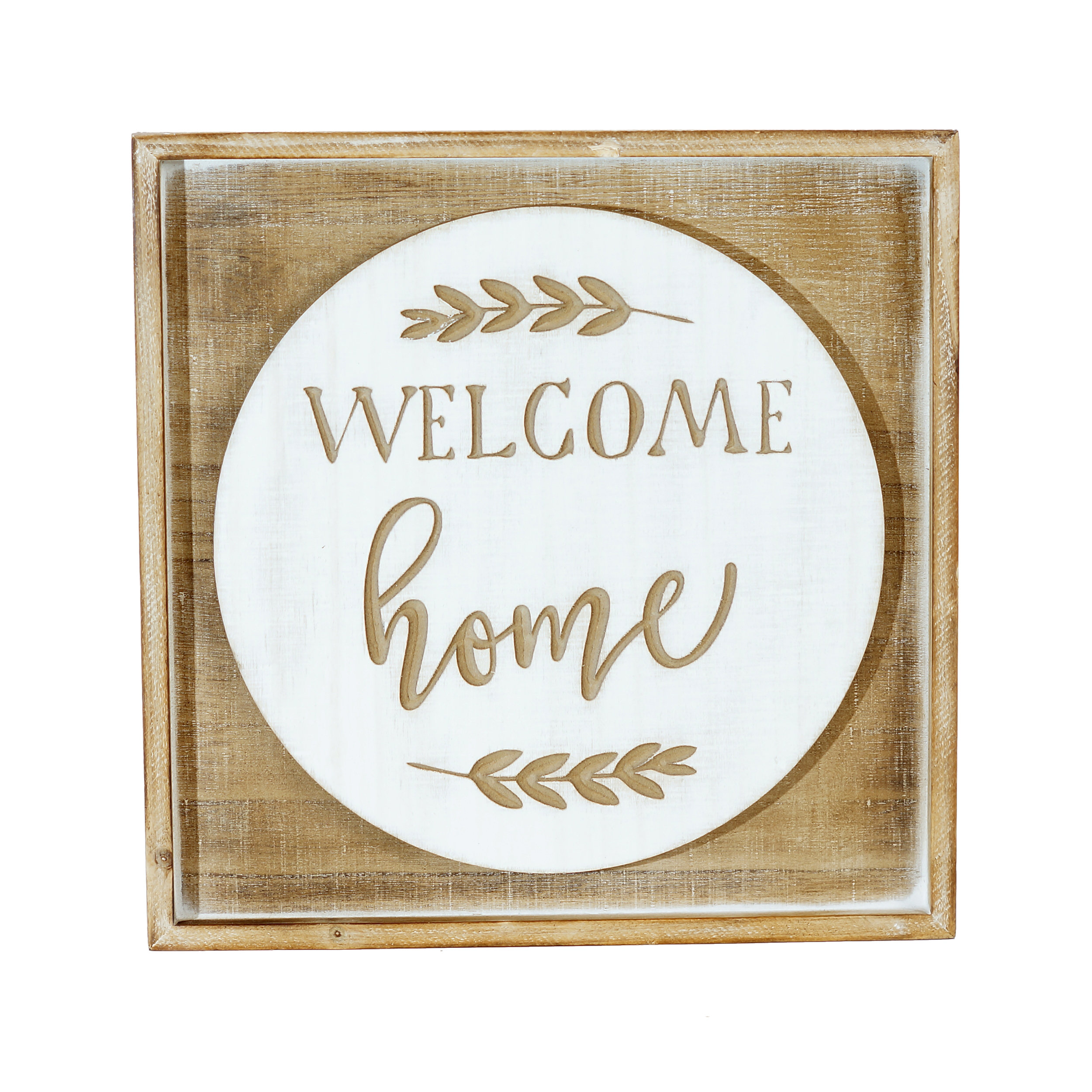 August Grove® VIP Wood 14 in. Brown Welcome Home Sign | Wayfair