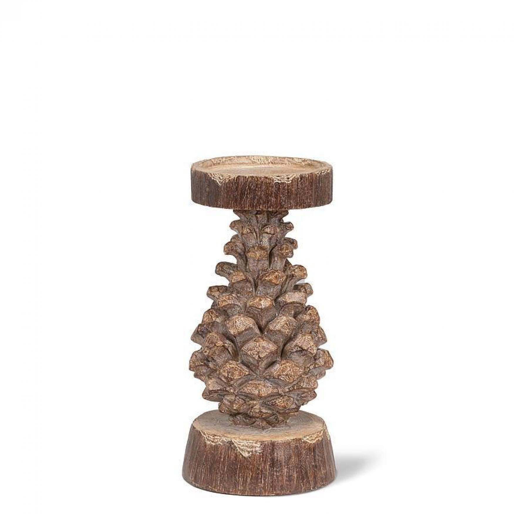 Loon Peak® Pinecone On A Round Base Pillar Candle Holder | Wayfair