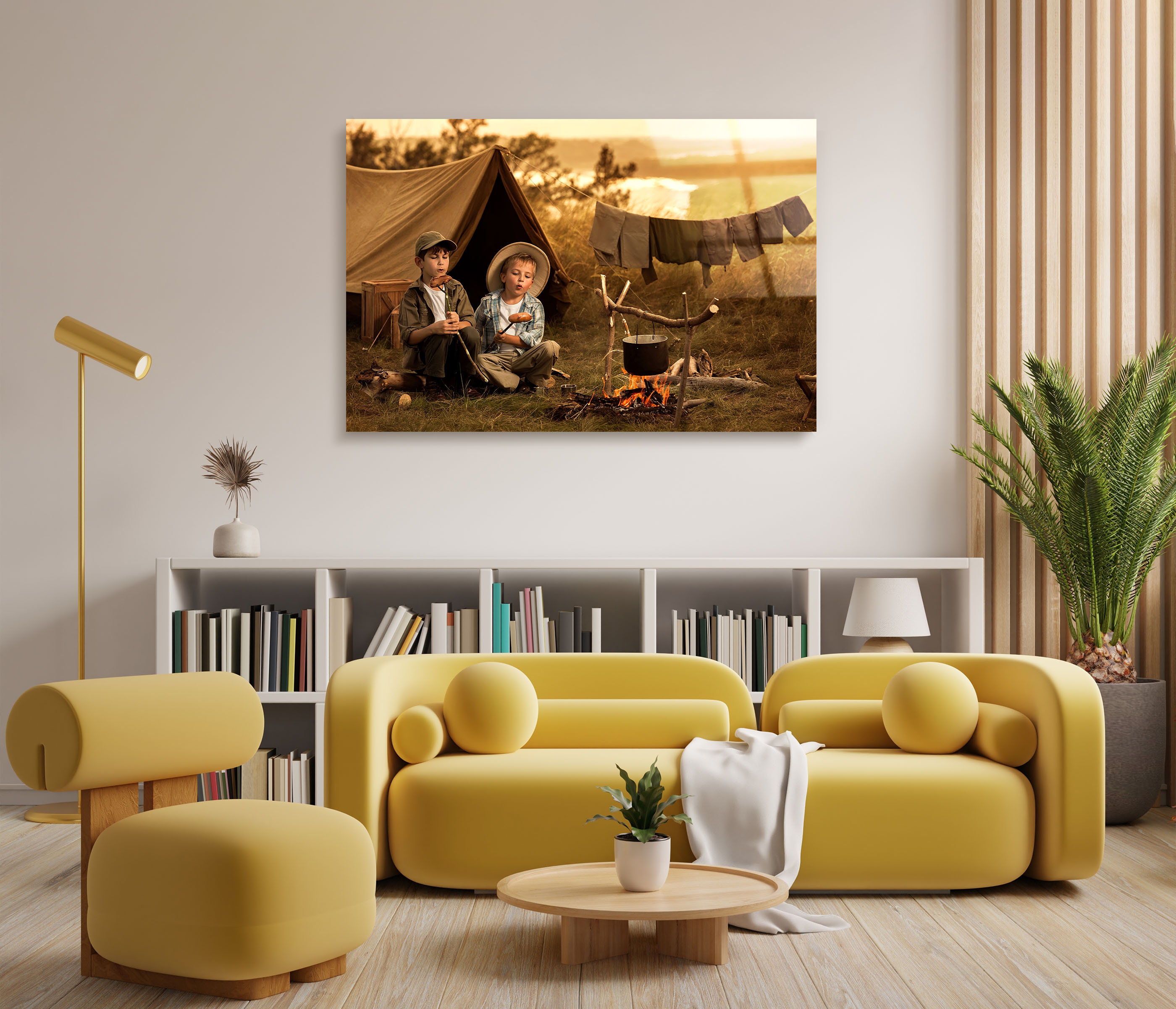 Latitude Run® Children Camping On Plastic/Acrylic Print | Wayfair