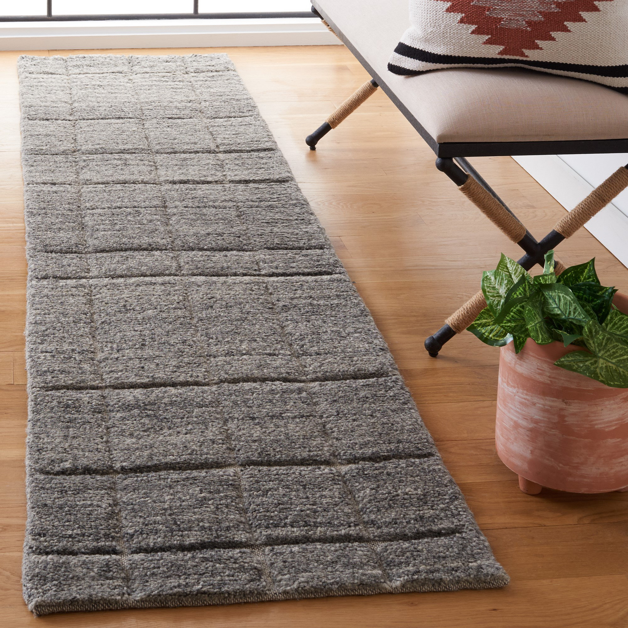 Ebern Designs Tonesha Handmade Performance Geometric Rug | Wayfair