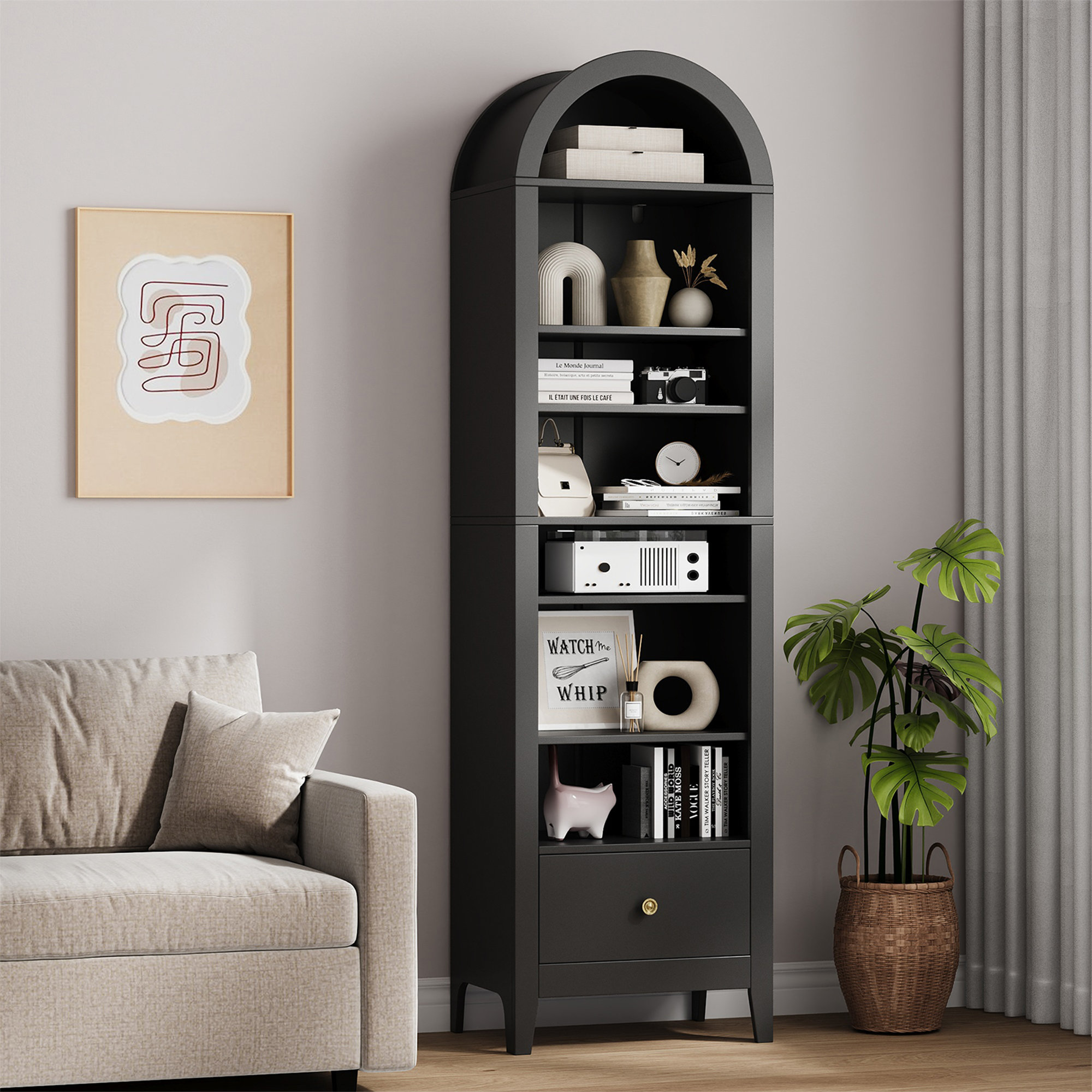 Red Barrel Studio® 2PCS 8-Shelf Bookcase 71'' H X 20'' W Wood Storage ...