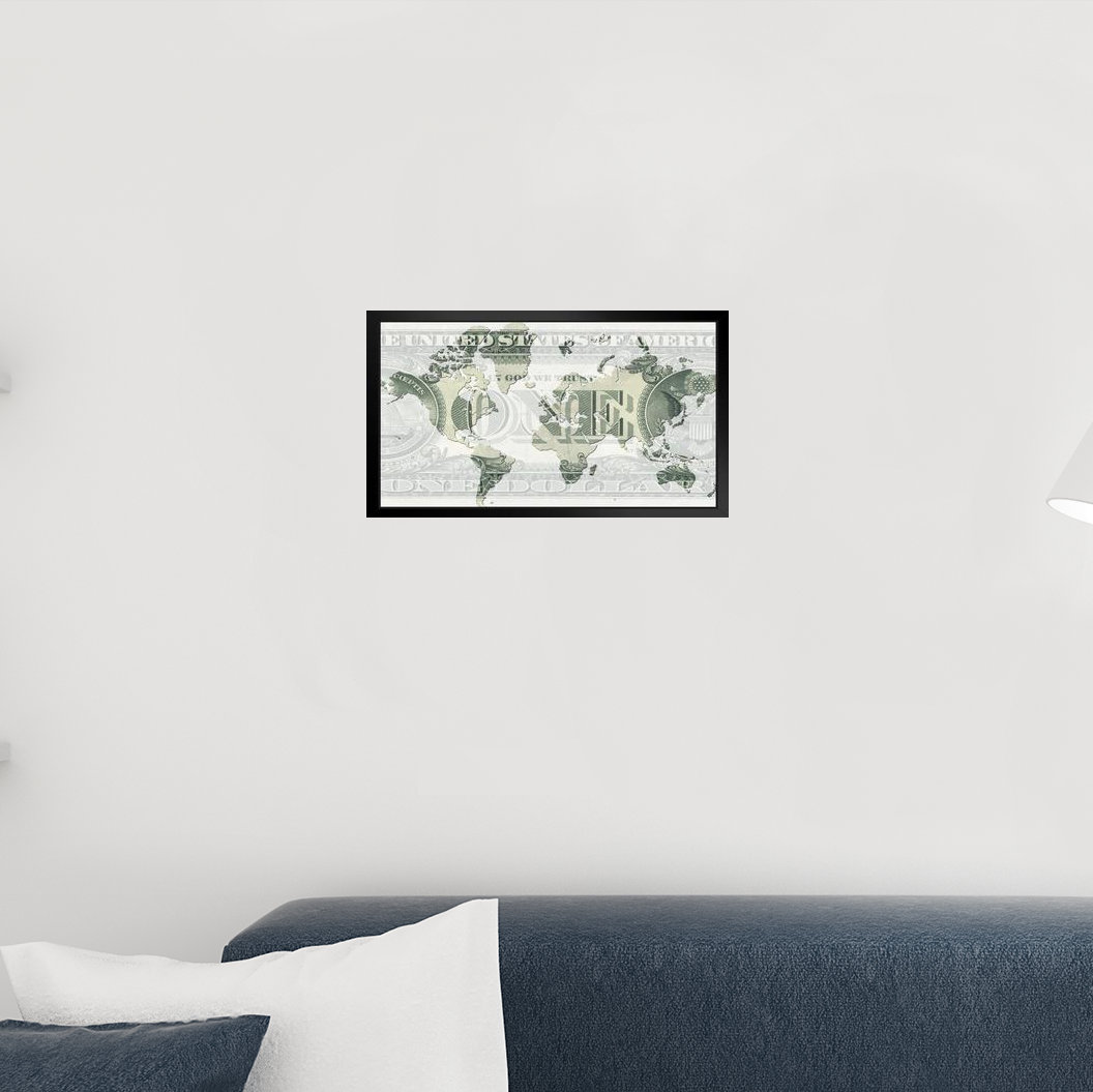 Trinx World Money Global Finance And Business Art Print Black Wood ...