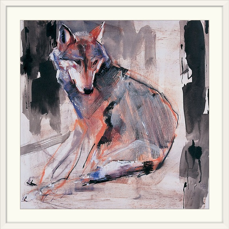 sitting wolf drawing