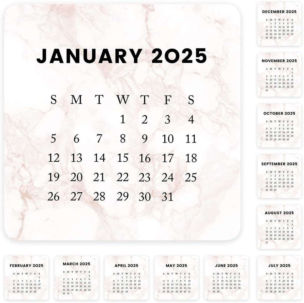 Wrought Studio™ Neutral Marble Watercolor Small Month Planner Labels ...