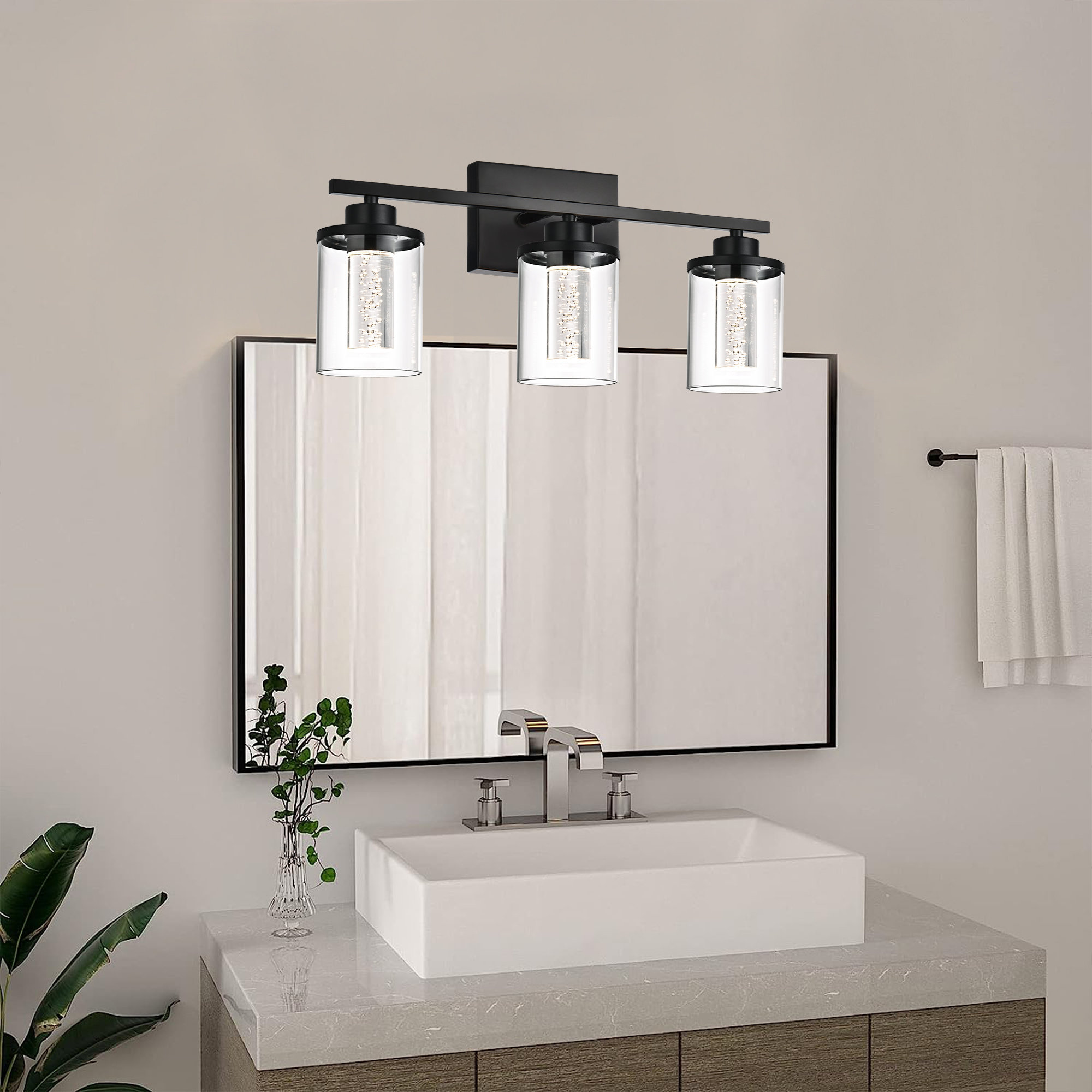 Wrought Studio™ 3-Light Vanity Lights, Bathroom Vanity Light Fixtures ...