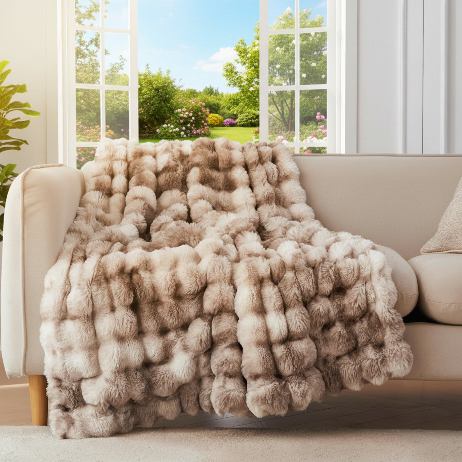 CHAOZHOUJIUJIANG Rabbit Plush Ball Sofa Throw, Comfortable Soft And ...