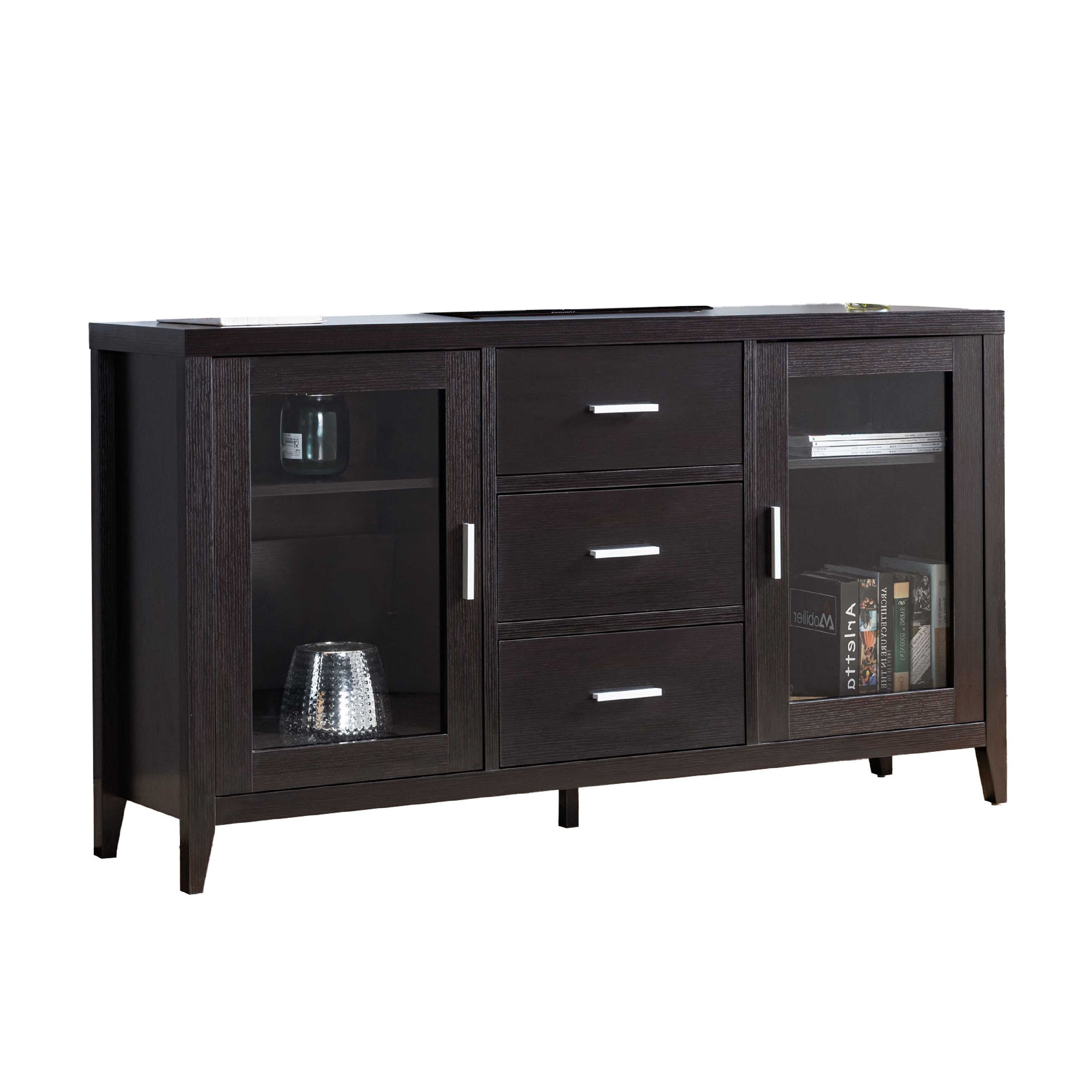 Benjara TV Stand Cabinet, 3 Drawers And 2 Cabinets, 60 Inch, Red Cocoa ...