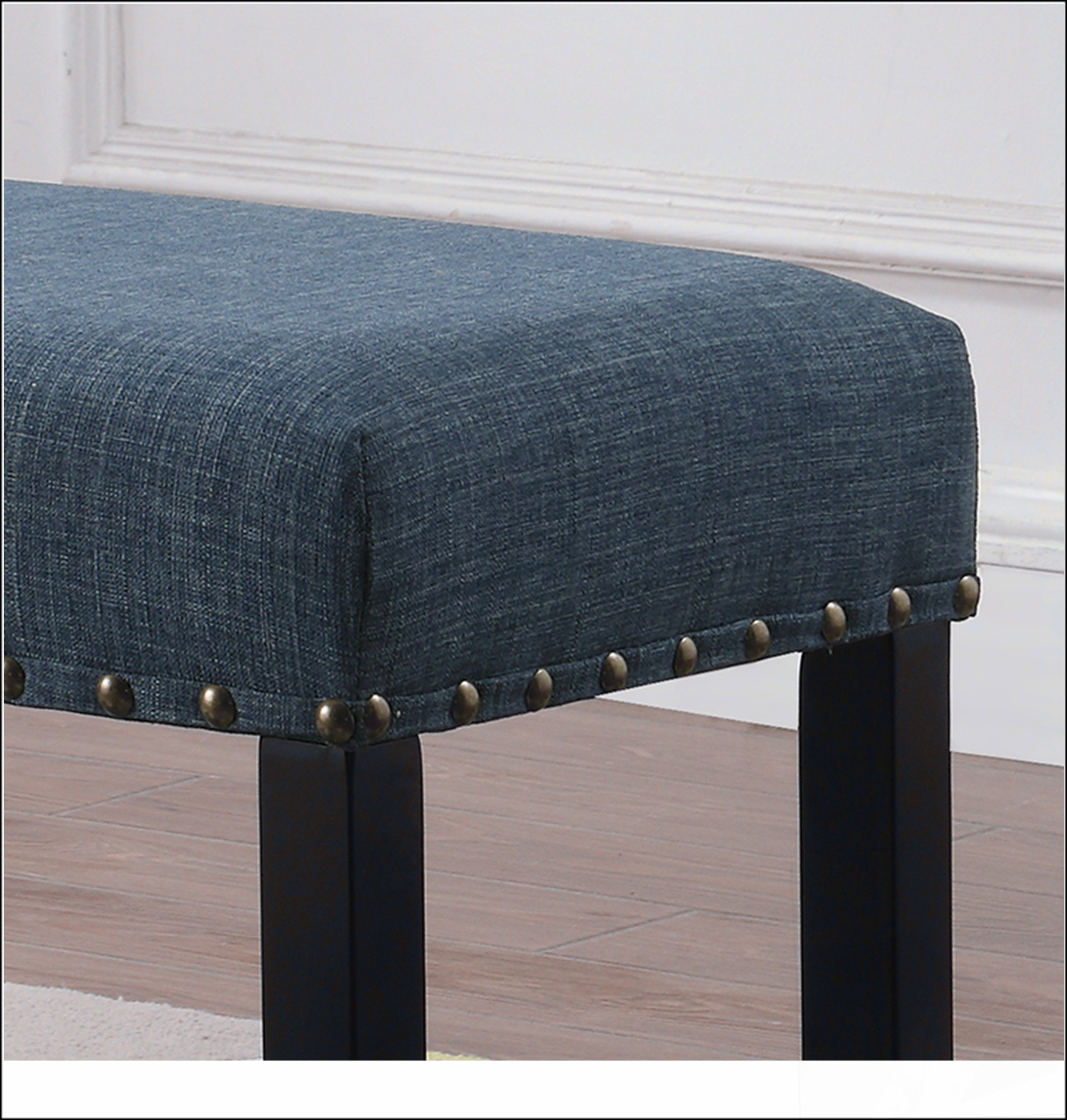 Ebern Designs Biony Fabric Dining Bench with Nailhead Trim, Simple ...