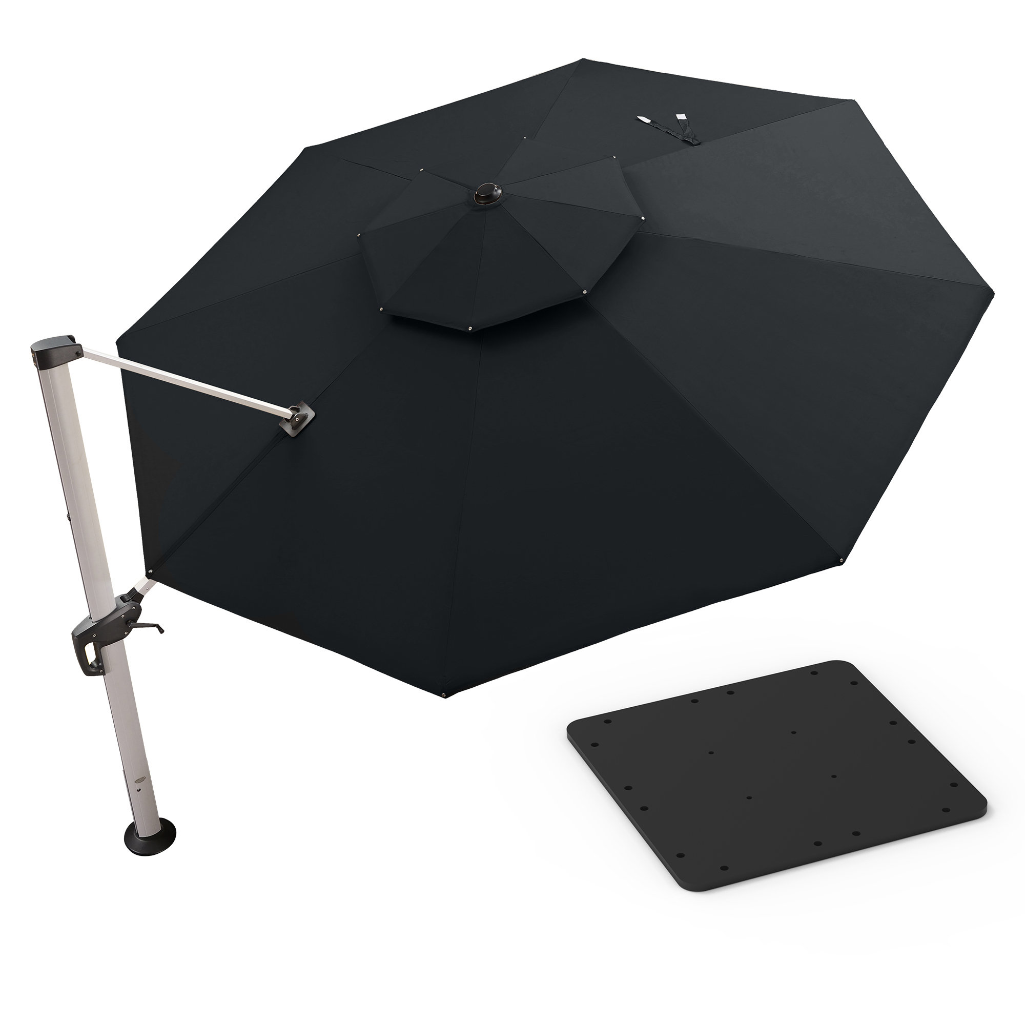 Hokku Designs Yomaira 13 FT Round Cantilever Umbrella With Steel Plate ...
