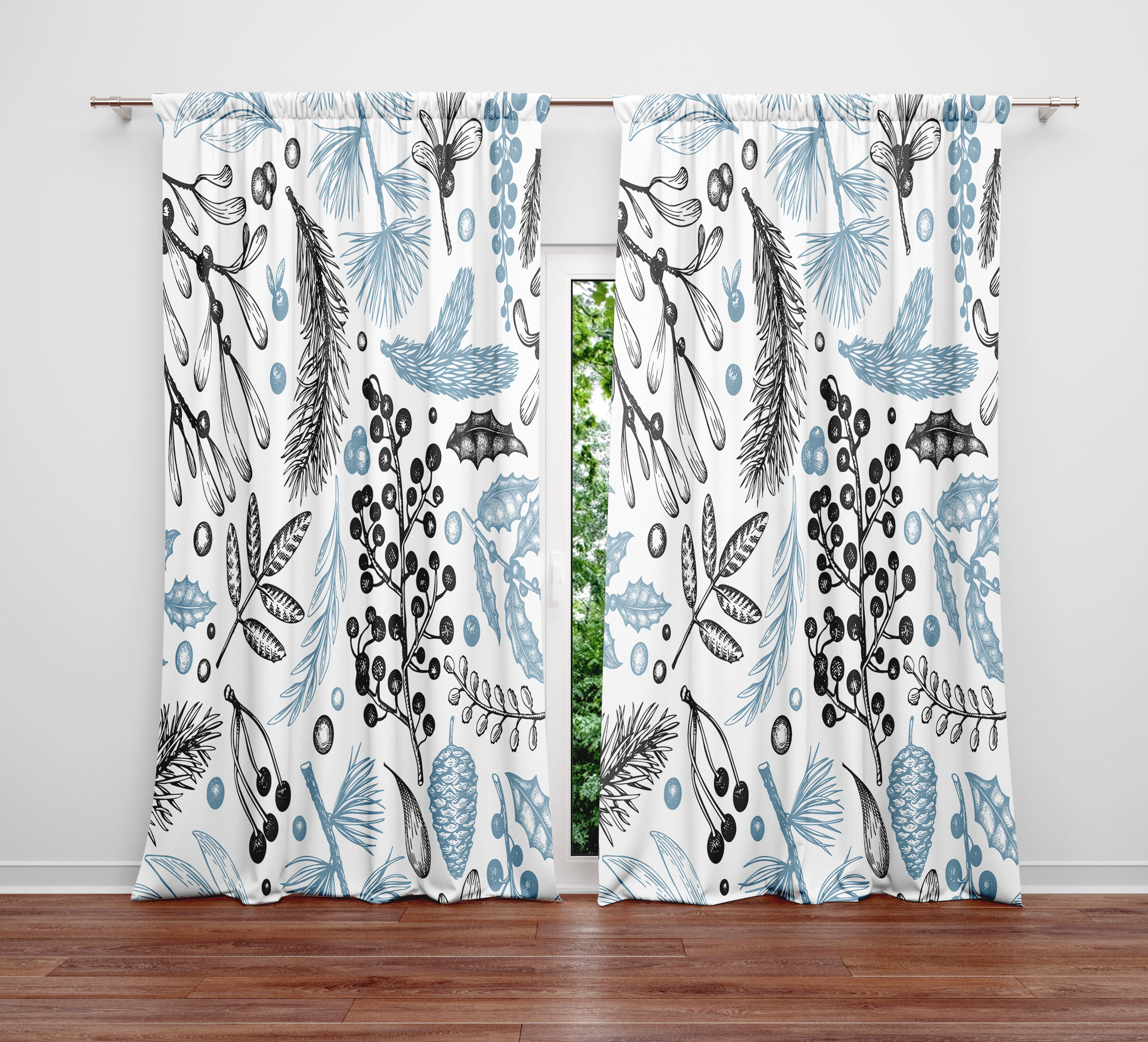 Deja Blue Studios 2 Piece Polyester Curtain Set | Wayfair