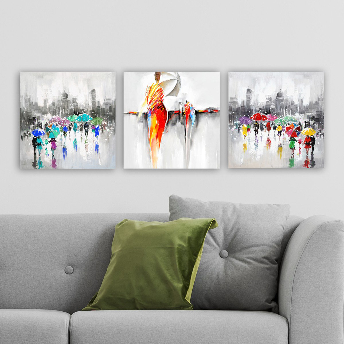 East Urban Home 3 Piece Wrapped Canvas Painting Set | Wayfair