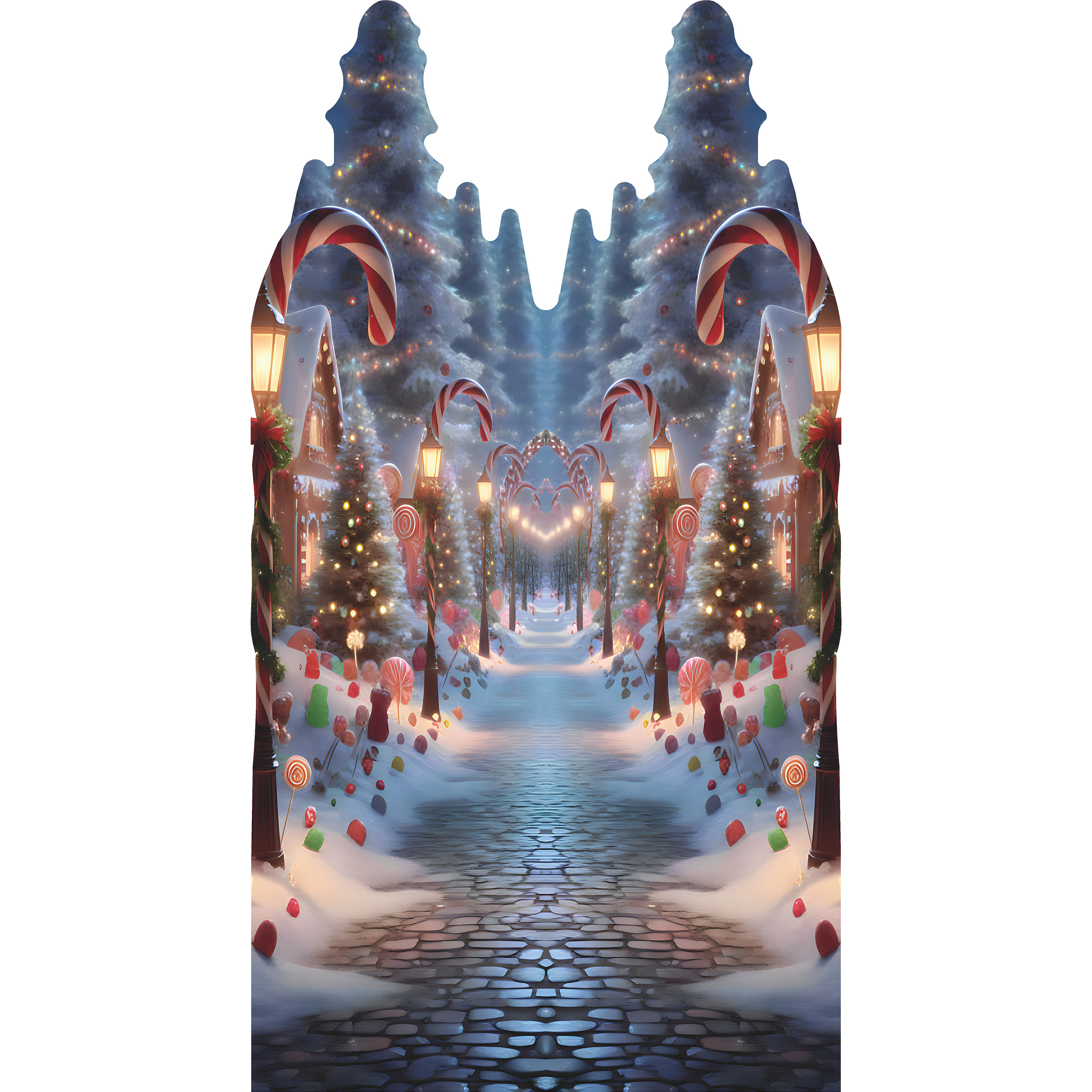 Wet Paint Printing SP13587 Christmas Candy Cane Lane North Pole ...