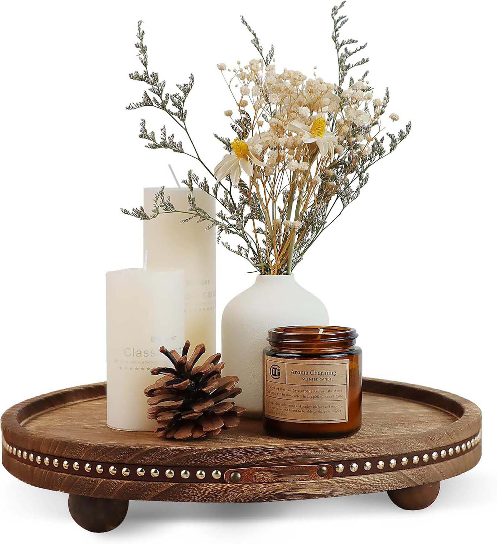 Gracie Oaks Decor Decorative Round Tray 11.81In For Home Decor For ...