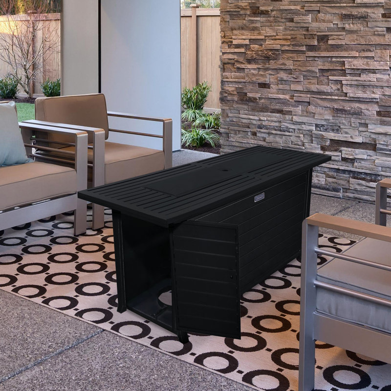 Sunbeam Linear Aluminum Propane/Natural Gas Fire Pit Table & Reviews ...