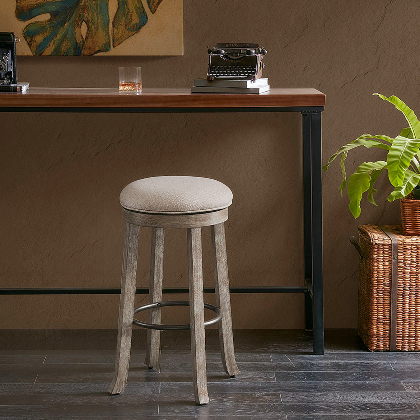 Gracie Oaks Backless Bar Stool with Swivel Seat | Wayfair