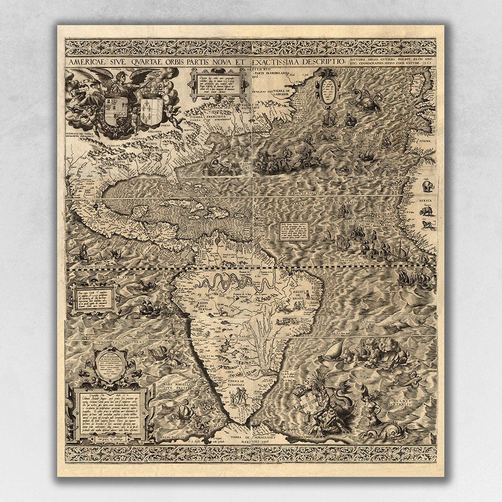 Longshore Tides Vintage 1562 Map Of Early Americas Wall Art | Wayfair