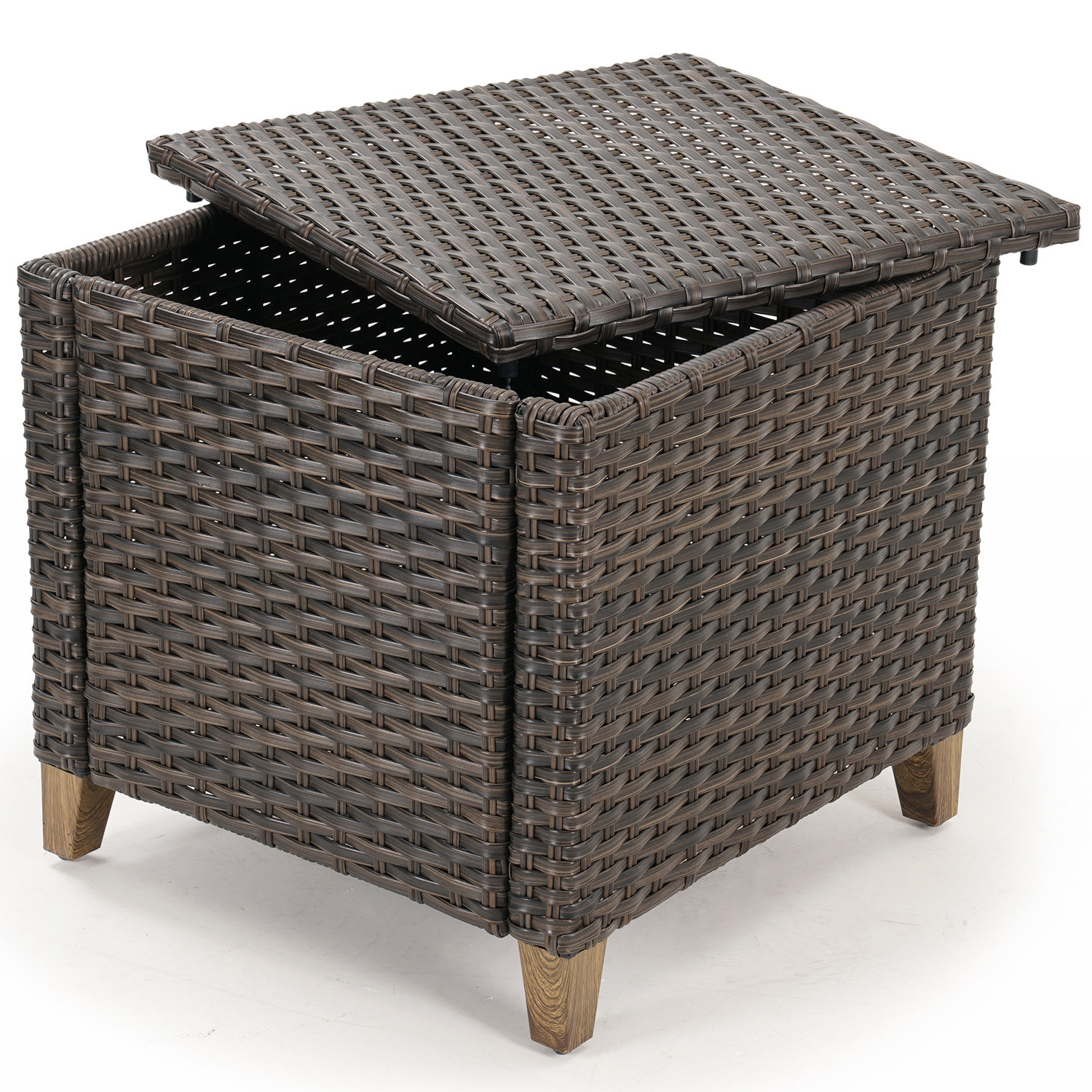 Red Barrel Studio® Umeh Melbourne Wicker Side Table with Storage ...