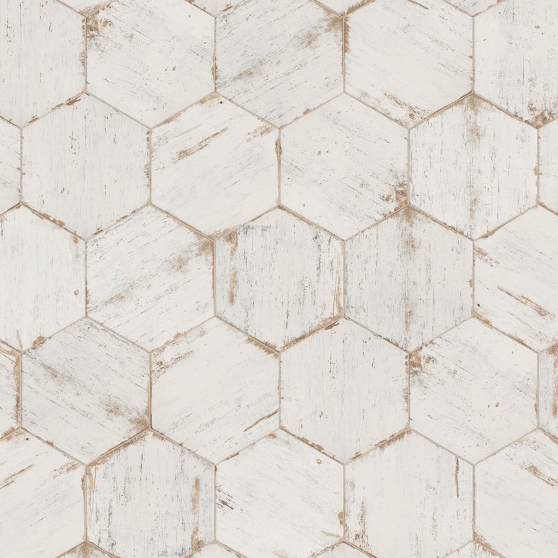 Merola Tile Retro Hex 14" x 16" Porcelain Wood Look Wall & Floor Tile ...