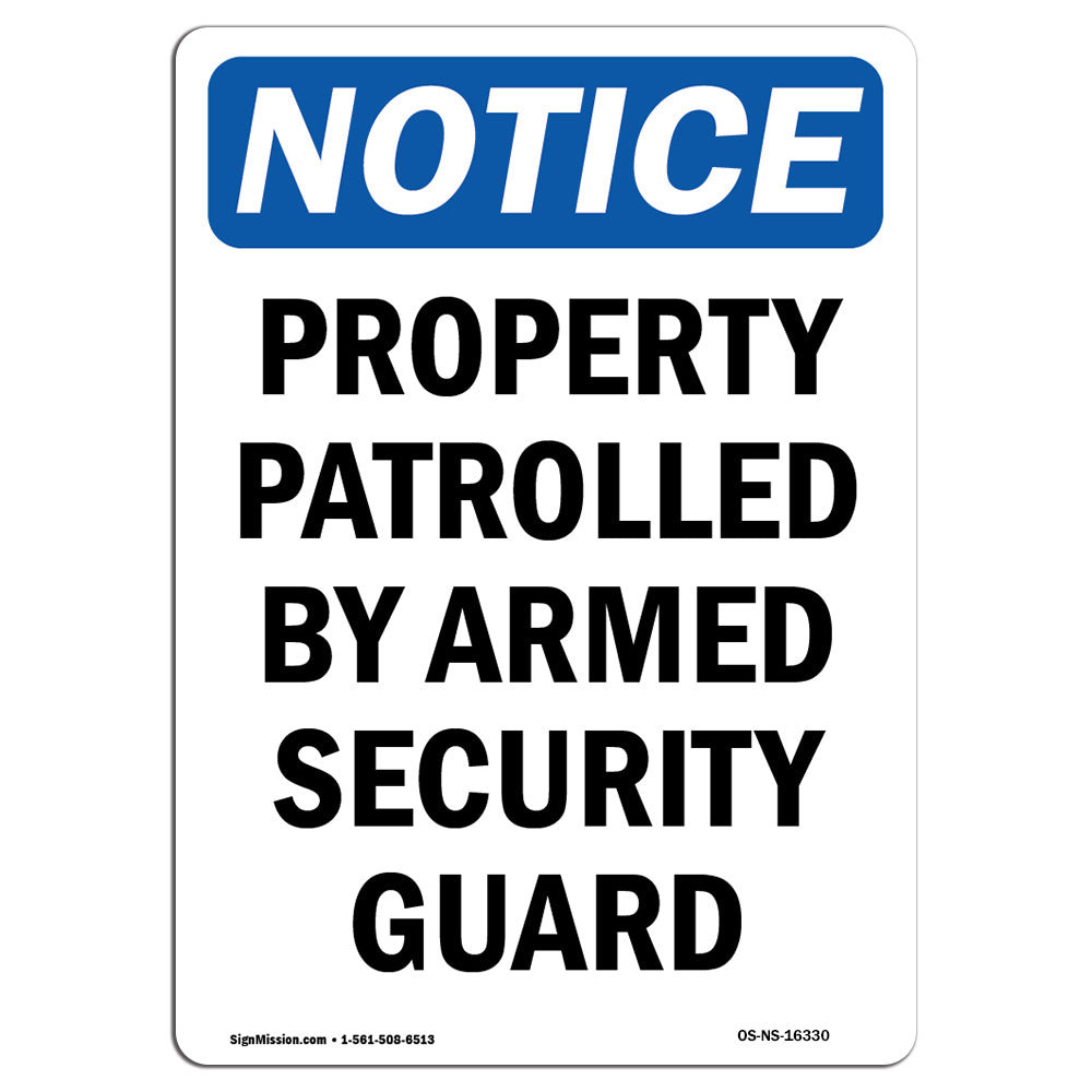 SignMission Patrolled by Armed Security Guard Sign | Wayfair