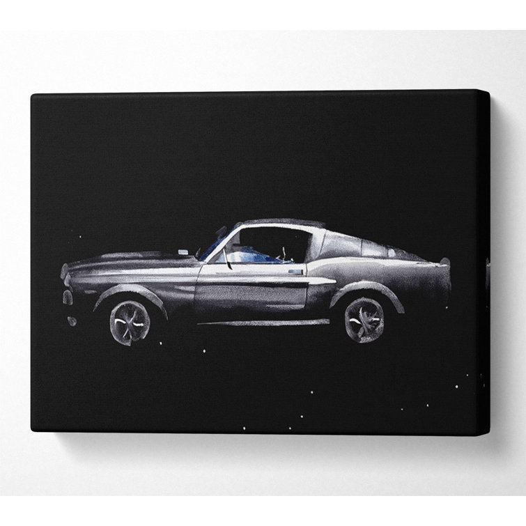 Borough Wharf Mustang Fastback Side Profile - Wrapped Canvas Art Prints ...