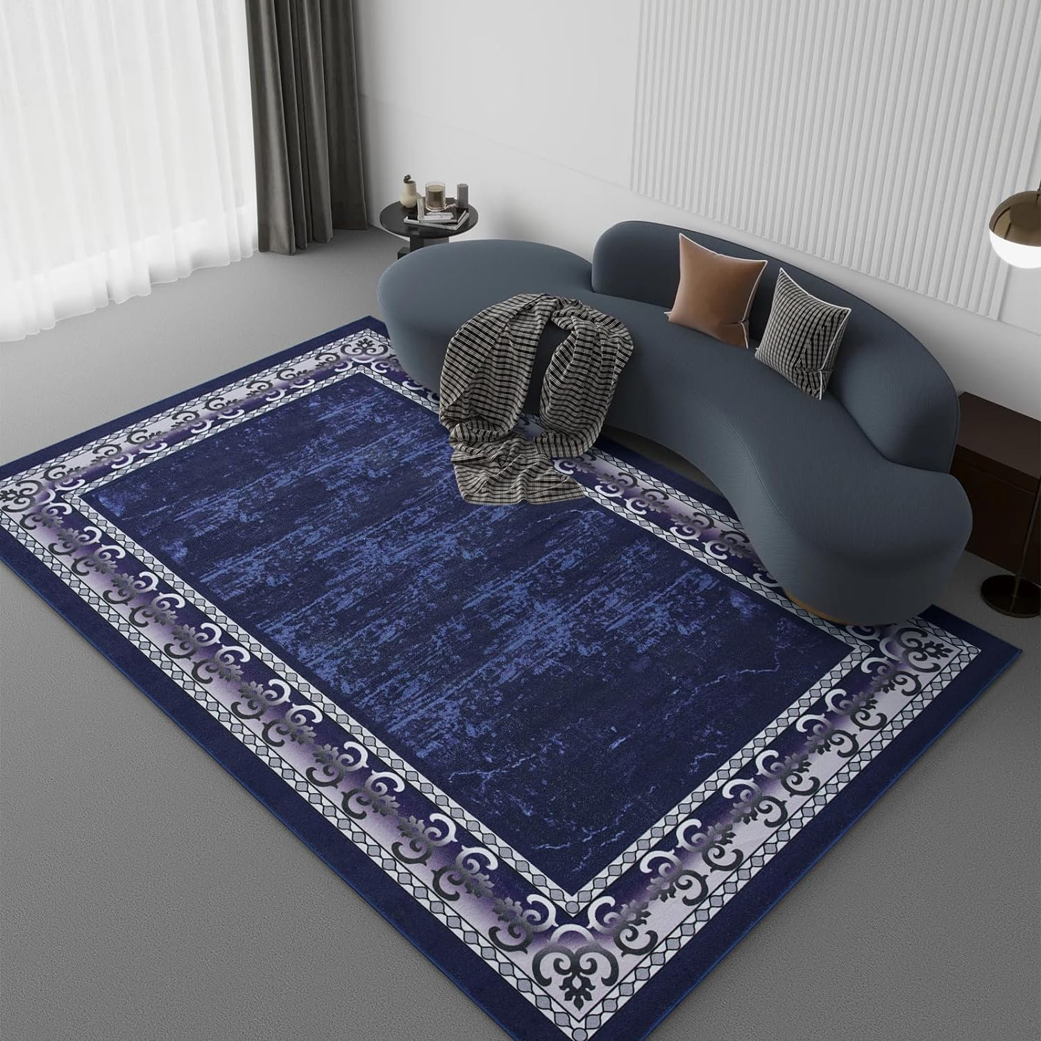 Lochas Large Modern Low Profile Pile Indoor Bordered Area Rugs For ...