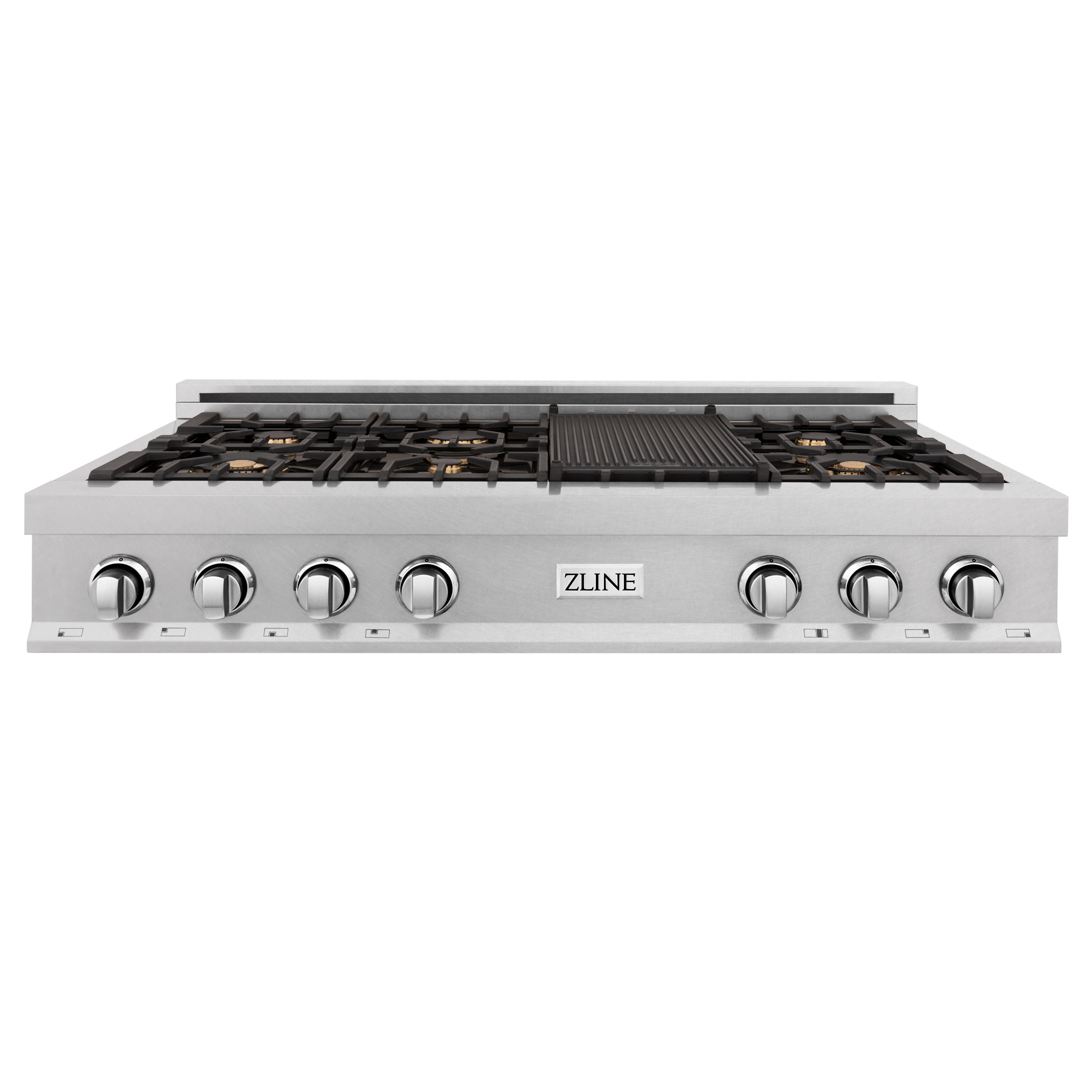 ZLINE Table de cuisson à gaz 6 en acier inoxydable satiné avec plaque ...