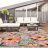 DECOMALL Floral Colorful Design Outdoor Rug Pink/Gray & Reviews | Wayfair
