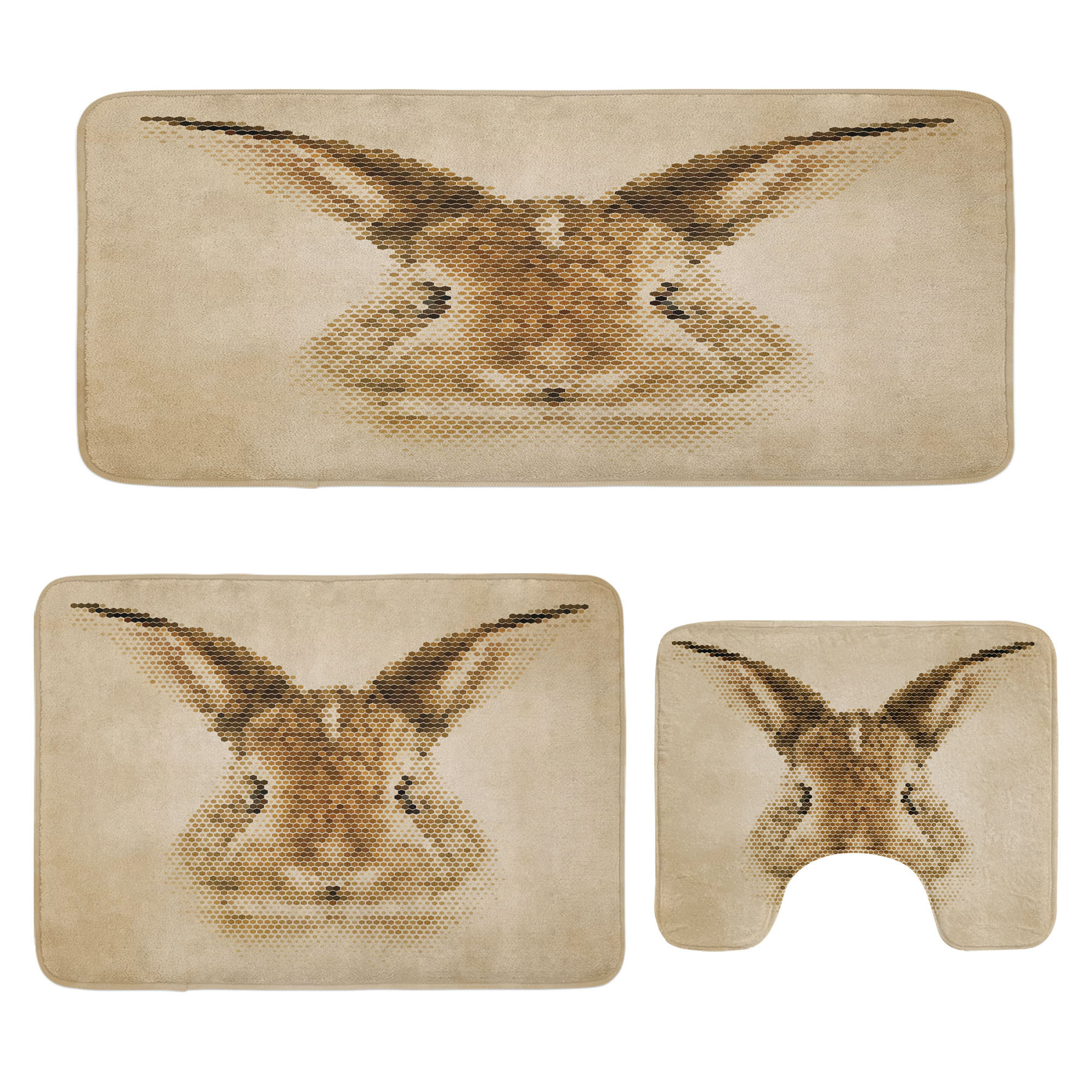 East Urban Home Vintage Bathroom Rug Set 3 Pieces U-Shape & Rectangle ...