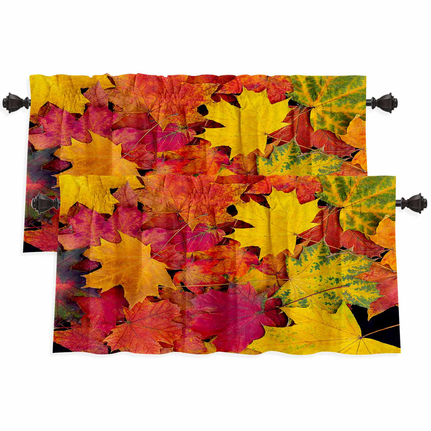 Ophelia & Co. Green 52"W Colorful Autumn Leaves Bright Maple Window ...