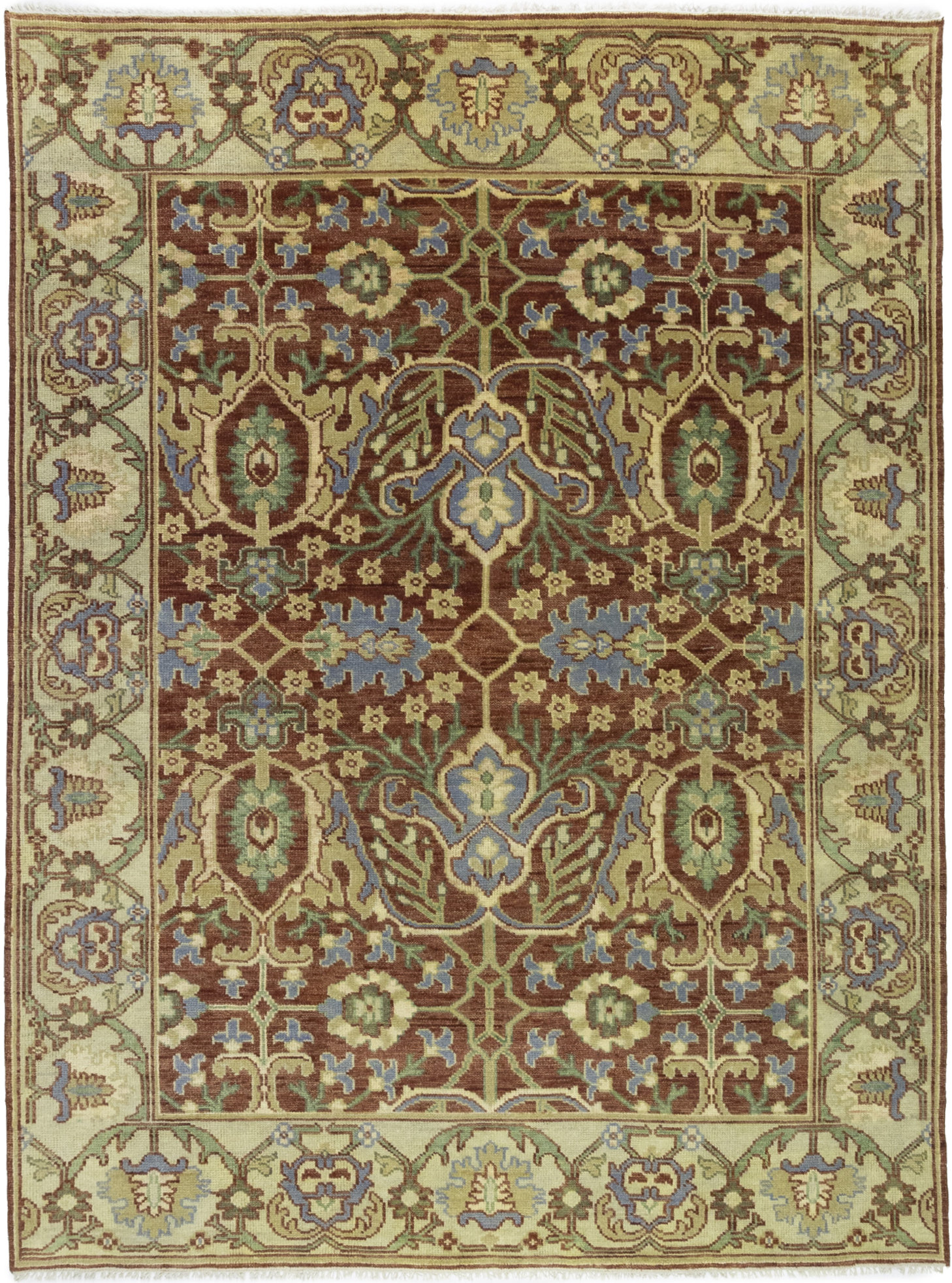 Canora Grey Reshea Rust Floral 9X12 Chobi Oriental Rug | Wayfair