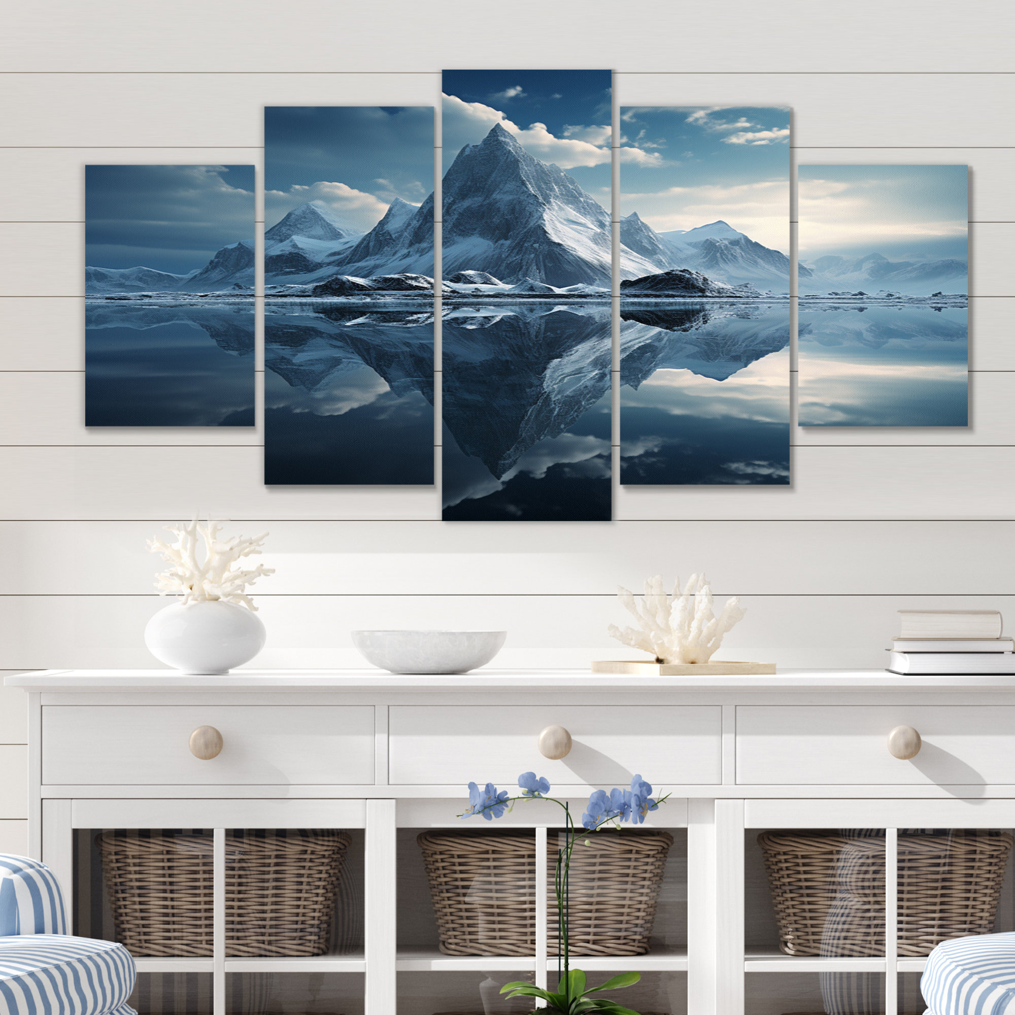 Design Art Teal Iceberg Frozen Symphony - Landscapes Metal Wall Decor ...