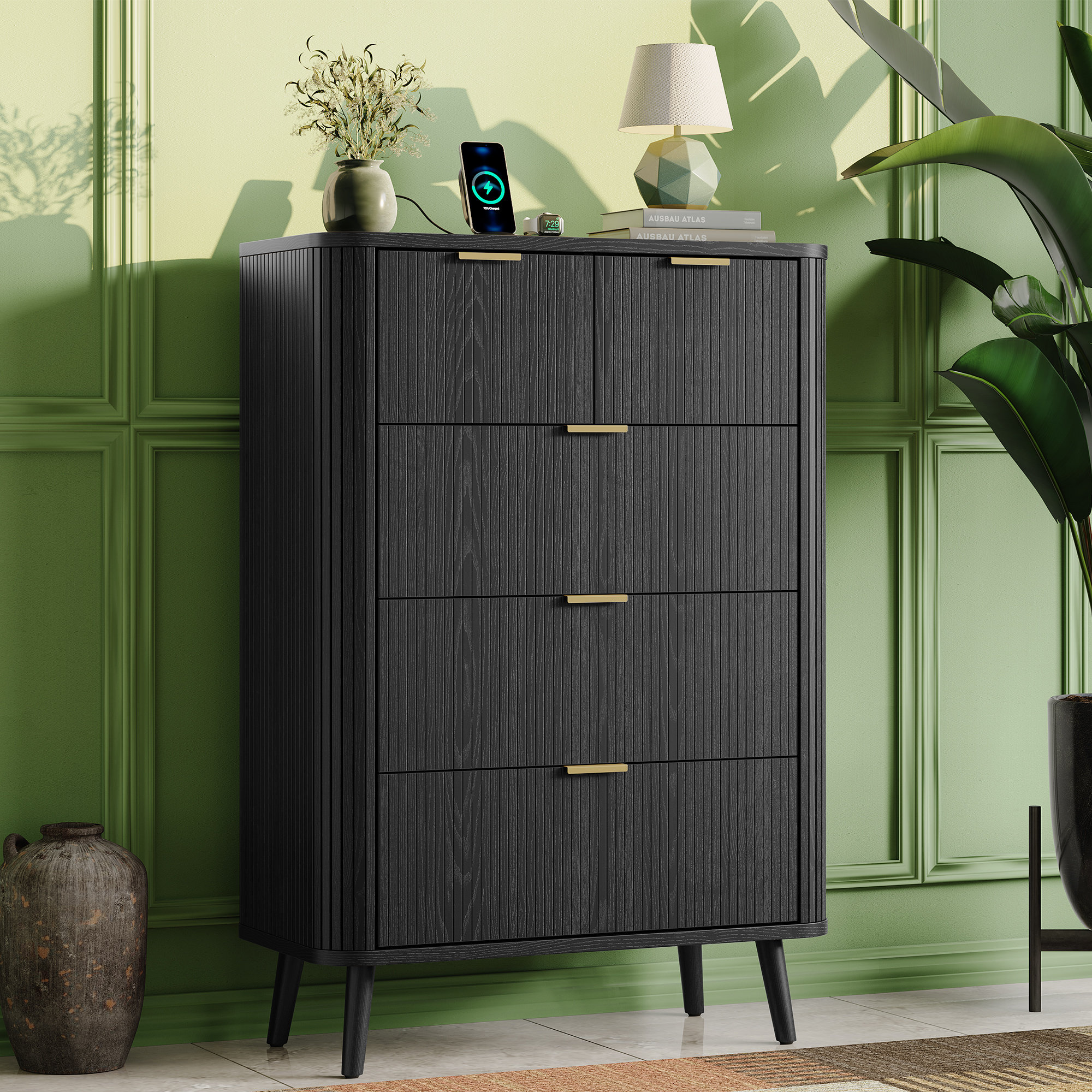 George Oliver Commode de style Mid-Century de 48 po de hauteur, commode ...