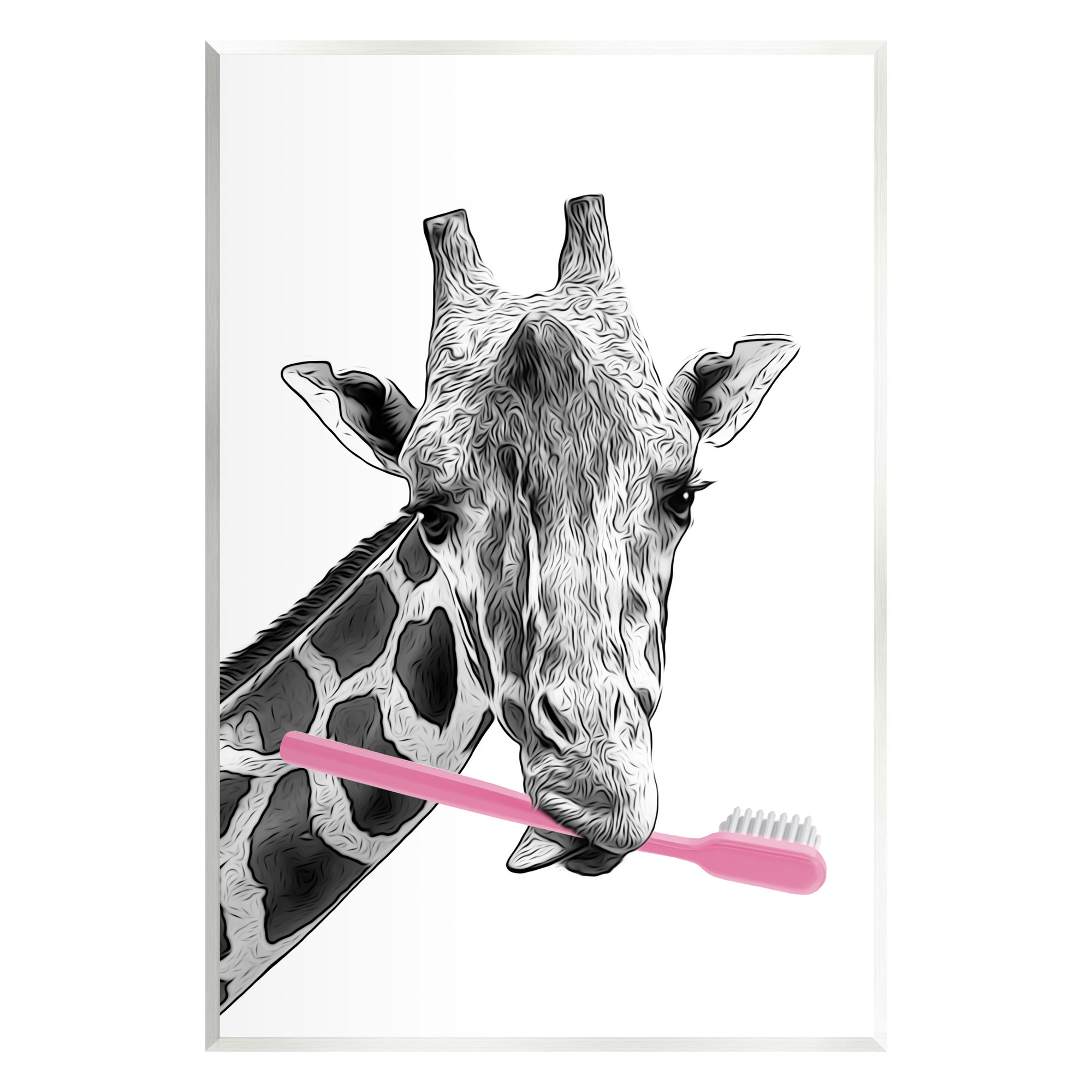 Stupell Industries Funny Animal Bathroom Toothbrush by Annalisa Latella ...