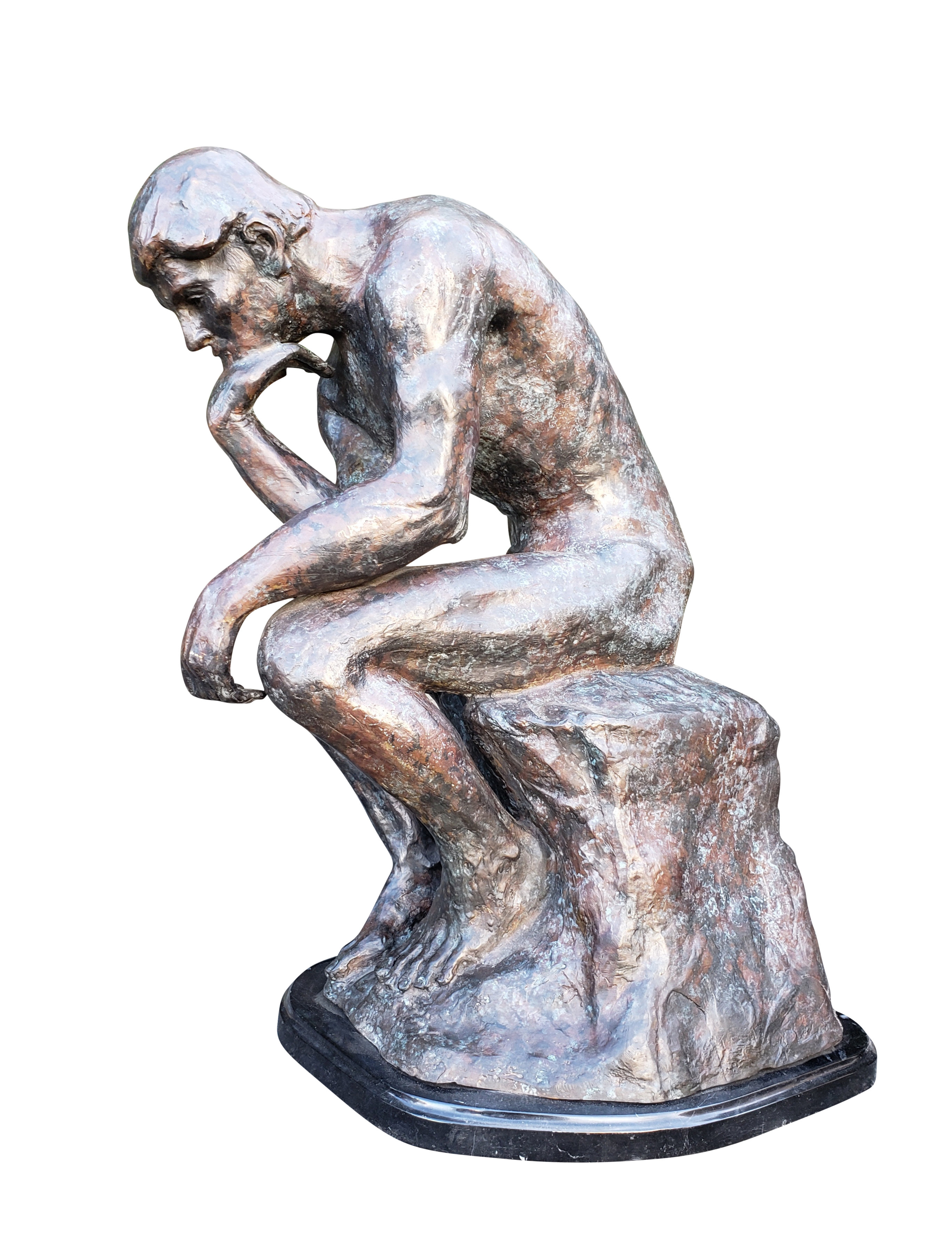 Darby Home Co The Thinker Bronze Statue Rodin Replica - Size: 16"L x 12 ...