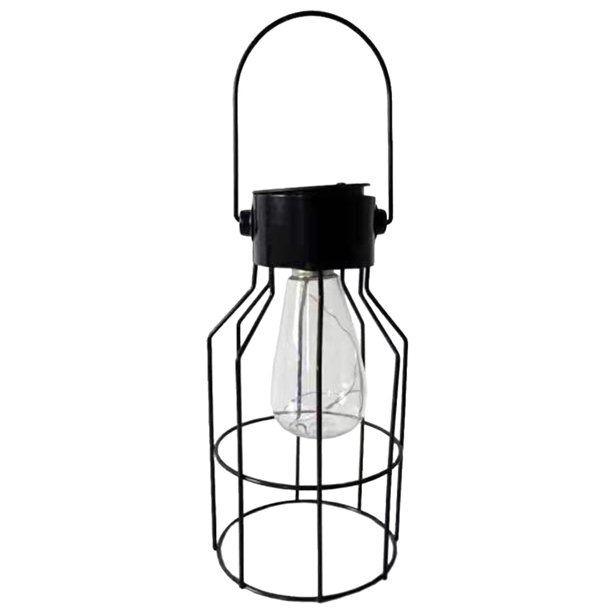 Northlight Seasonal 9.5" Black Outdoor Hanging Geometric Solar Lantern ...