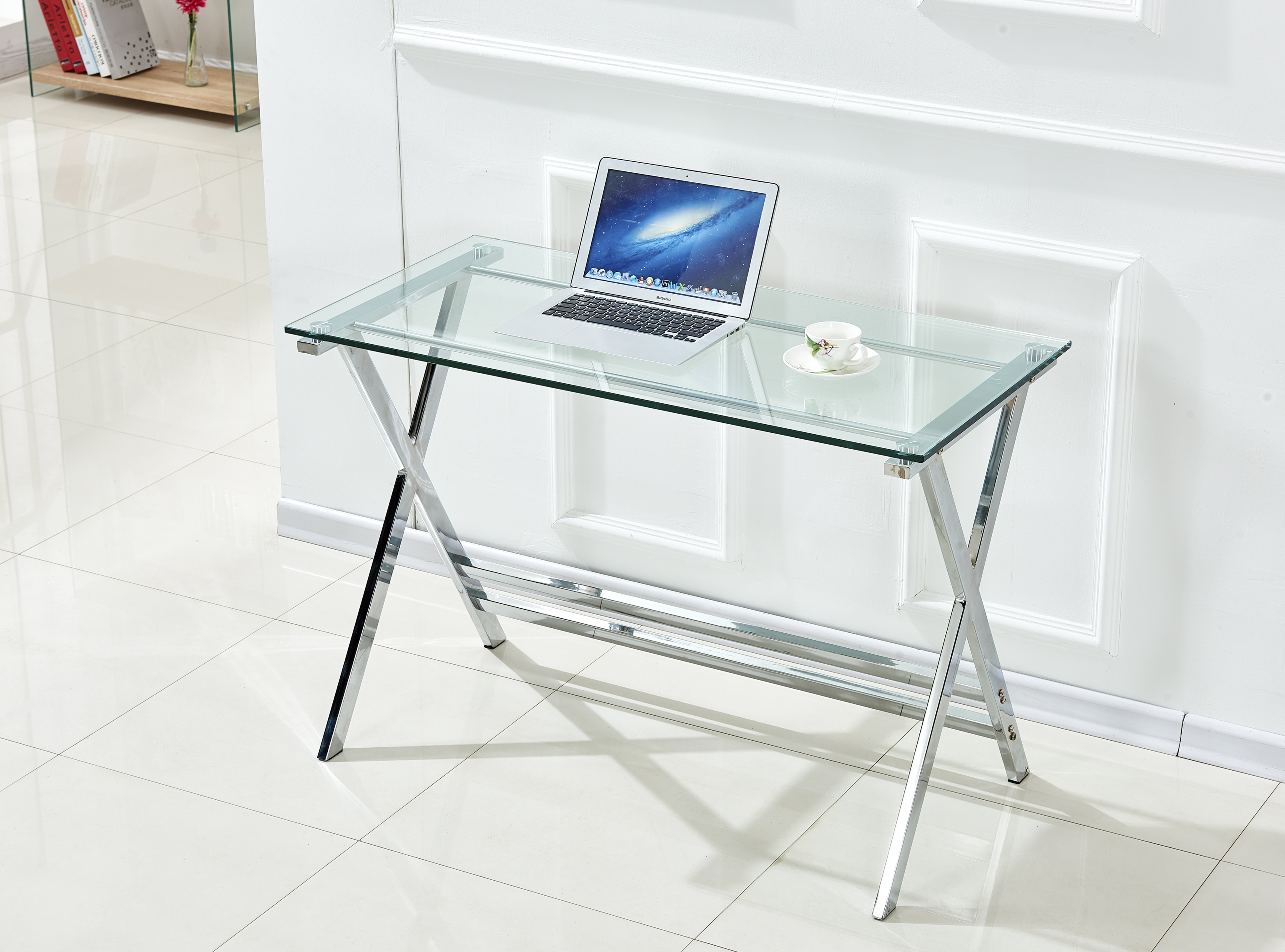Wade Logan® Haze Tempered Glass Computer Desk with Curved Edges | Wayfair