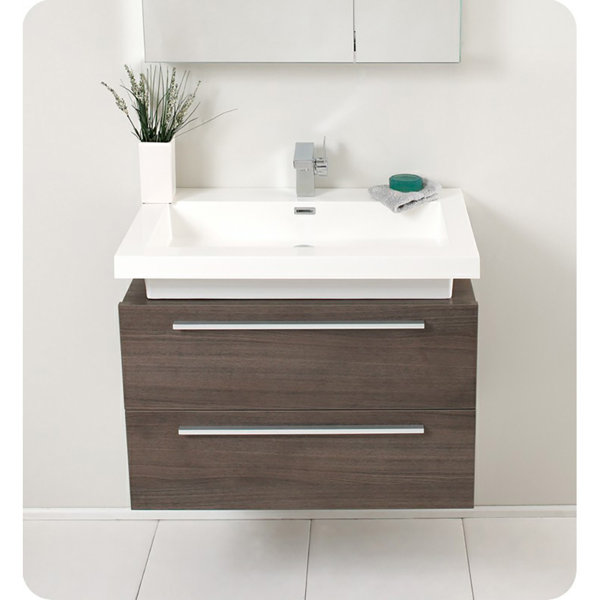 Fresca Medio 31" Wall Mounted Single Sink Bathroom Vanity Set & Reviews ...