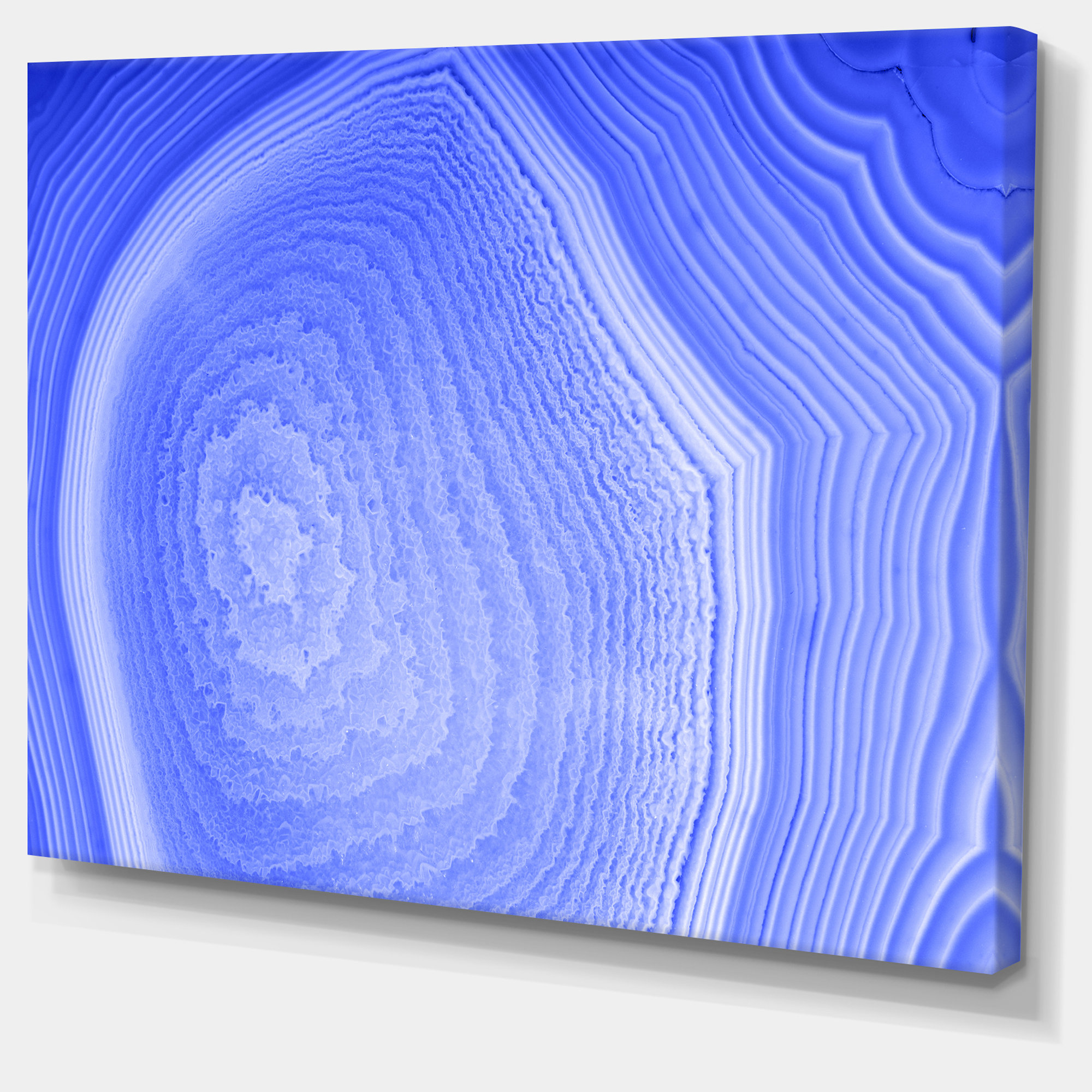 Design Art 'Dark Blue Agate Structure' Graphic Art on Wrapped Canvas ...
